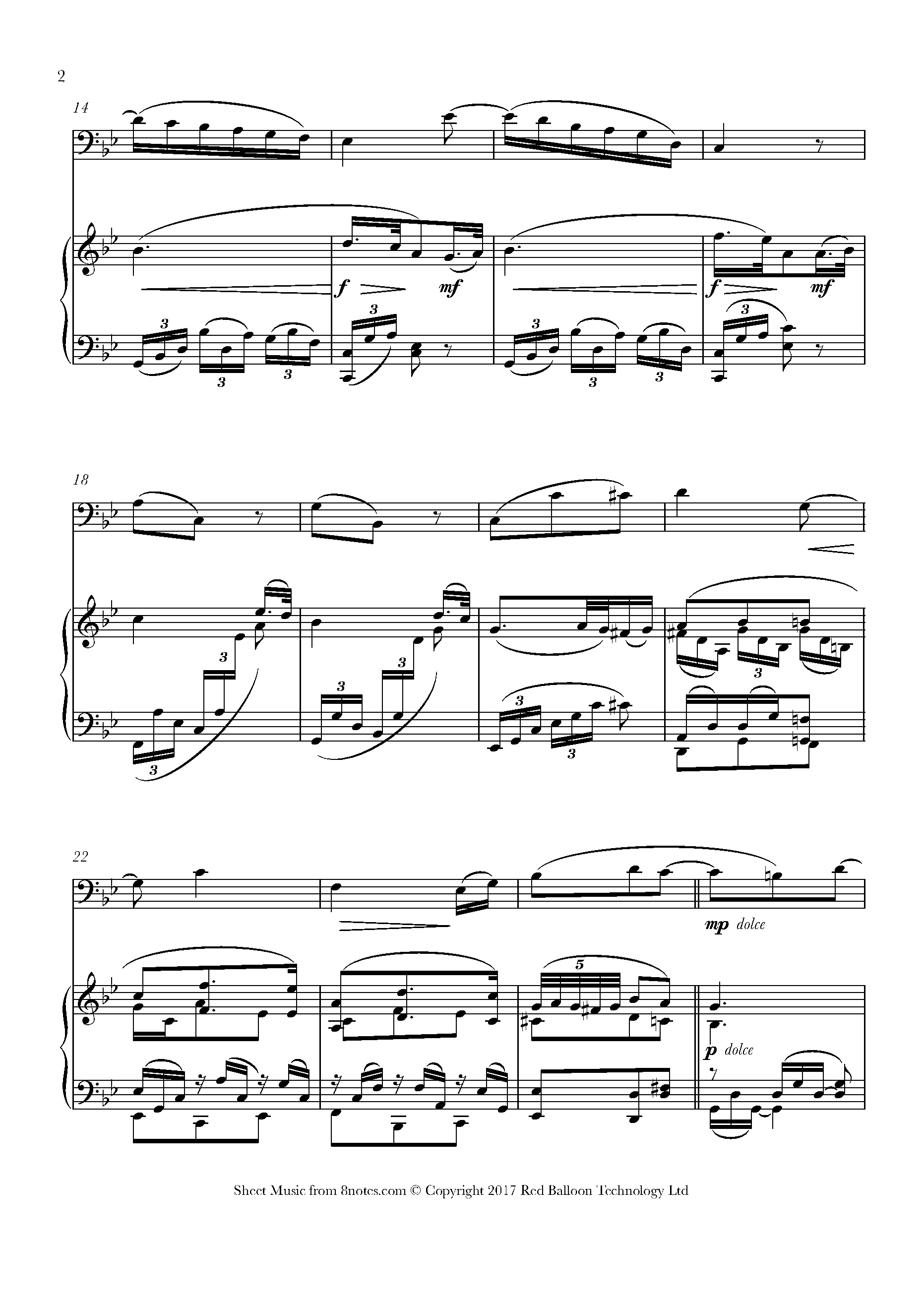 Brahms - Symphony No.3 Third Movement Poco Allegretto (Extract) Sheet ...