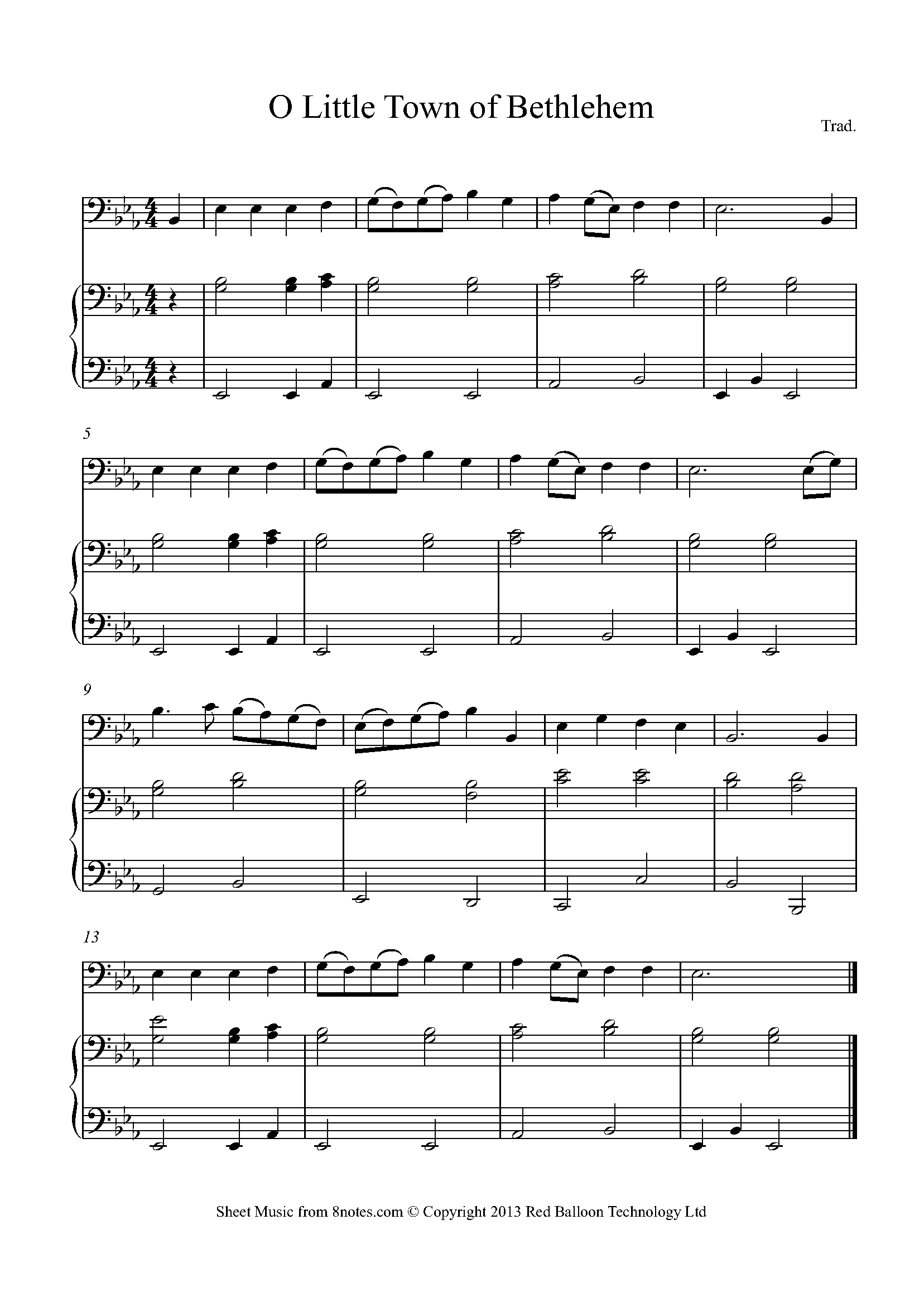 O Little Town of Bethlehem Sheet music for Bassoon - 8notes.com