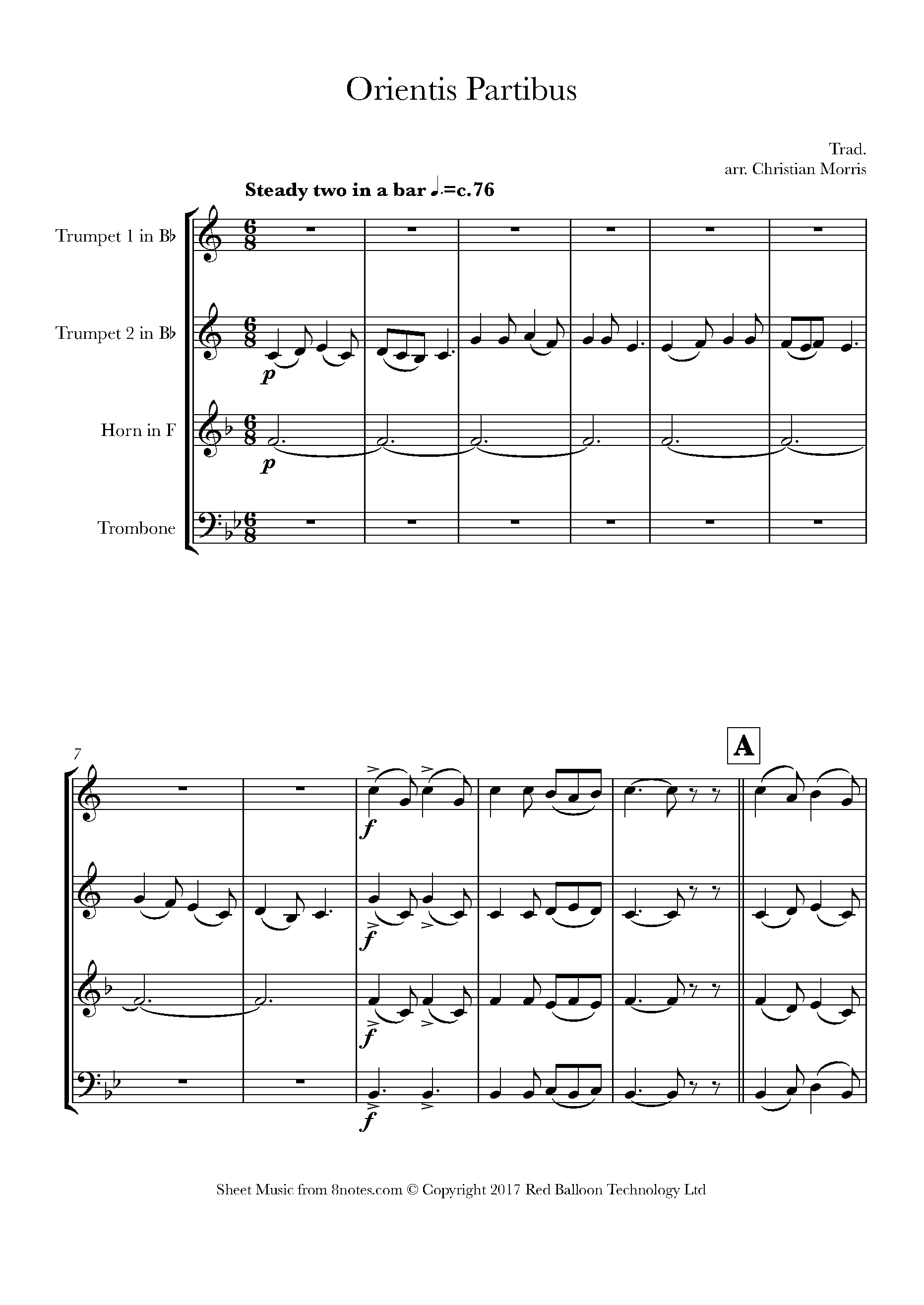 Orientis Partibus Sheet music for Brass Quartet - 8notes.com