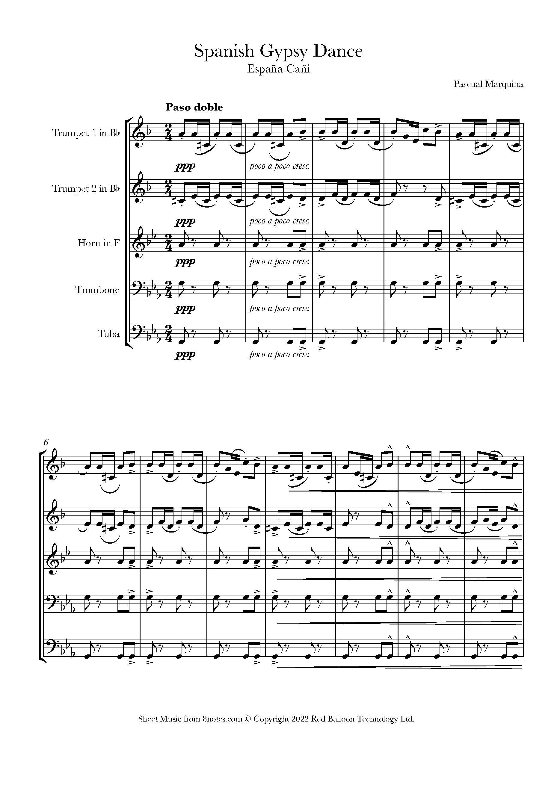 Marquina Narro - Spanish Gypsy Dance (Espana Cani) Sheet music for ...