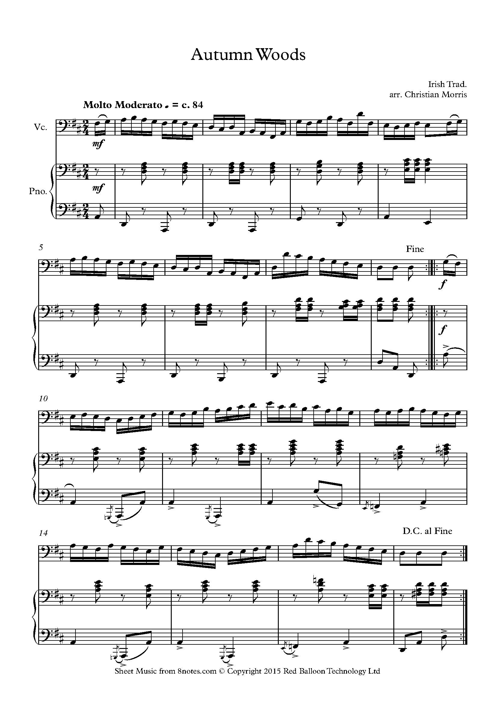 Autumn Woods Sheet music for Cello - 8notes.com