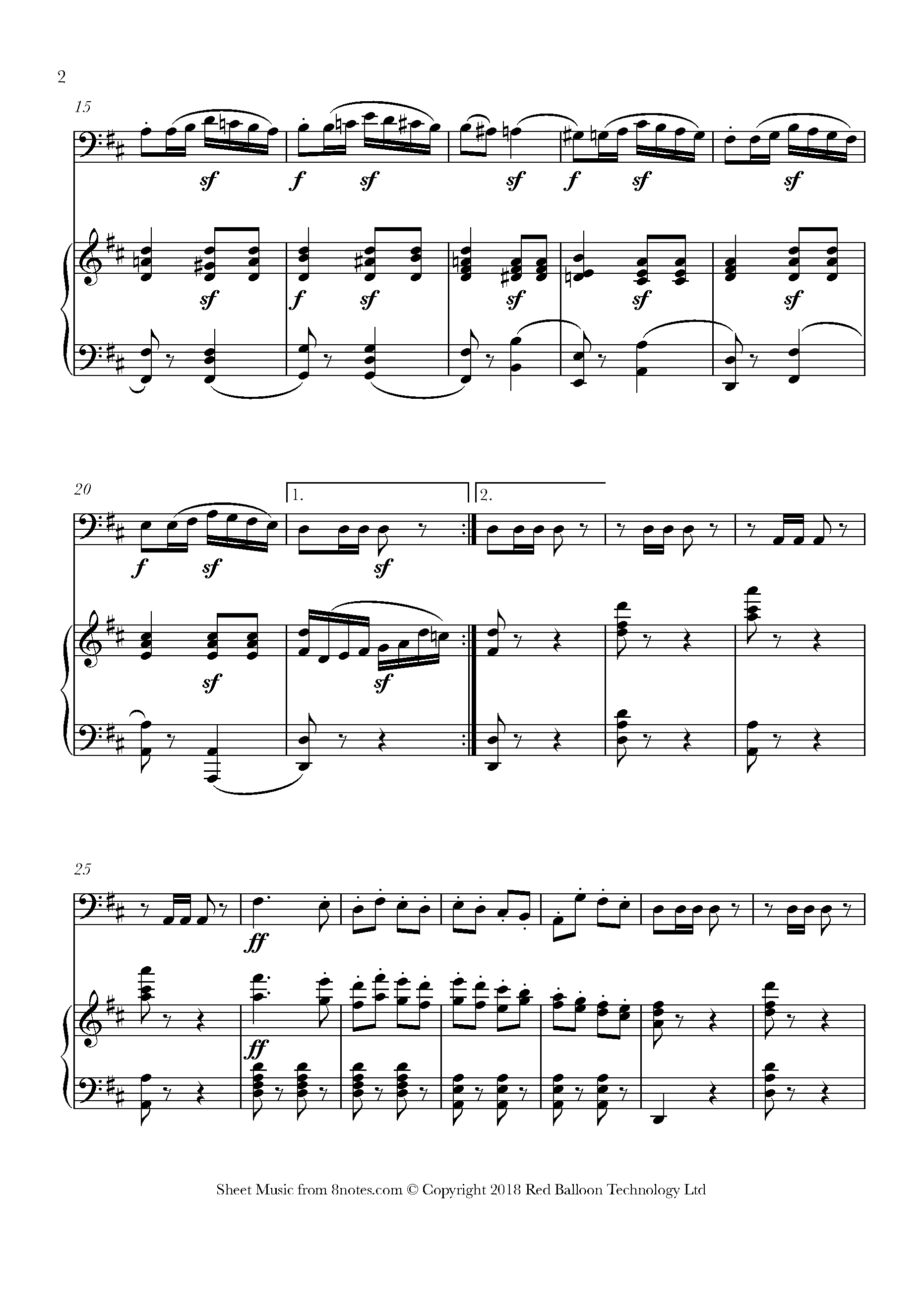 Beethoven - 7th Symphony 4th Mvt Theme Sheet music for Cello - 8notes.com