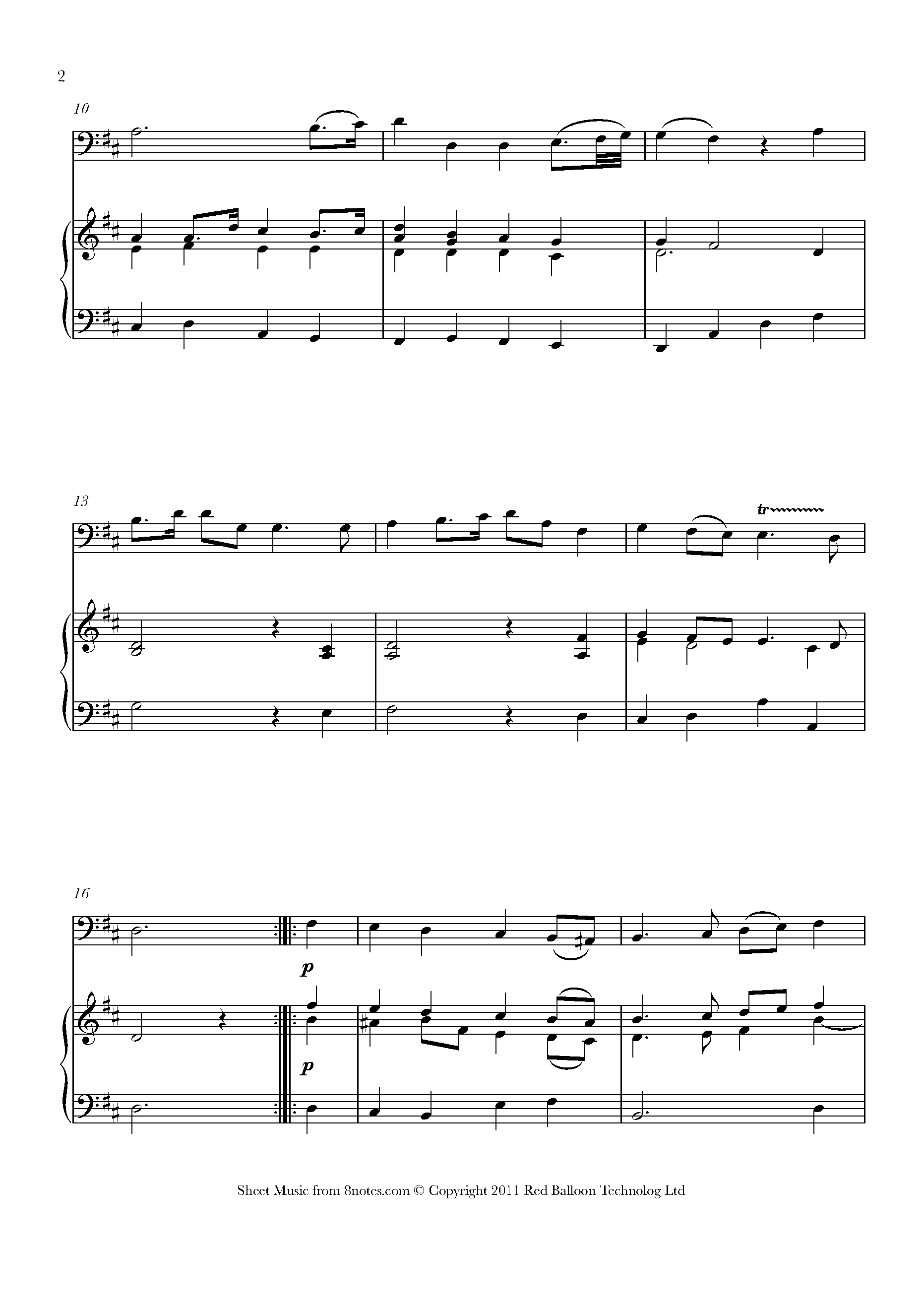William Boyce - March Sheet music for Cello - 8notes.com