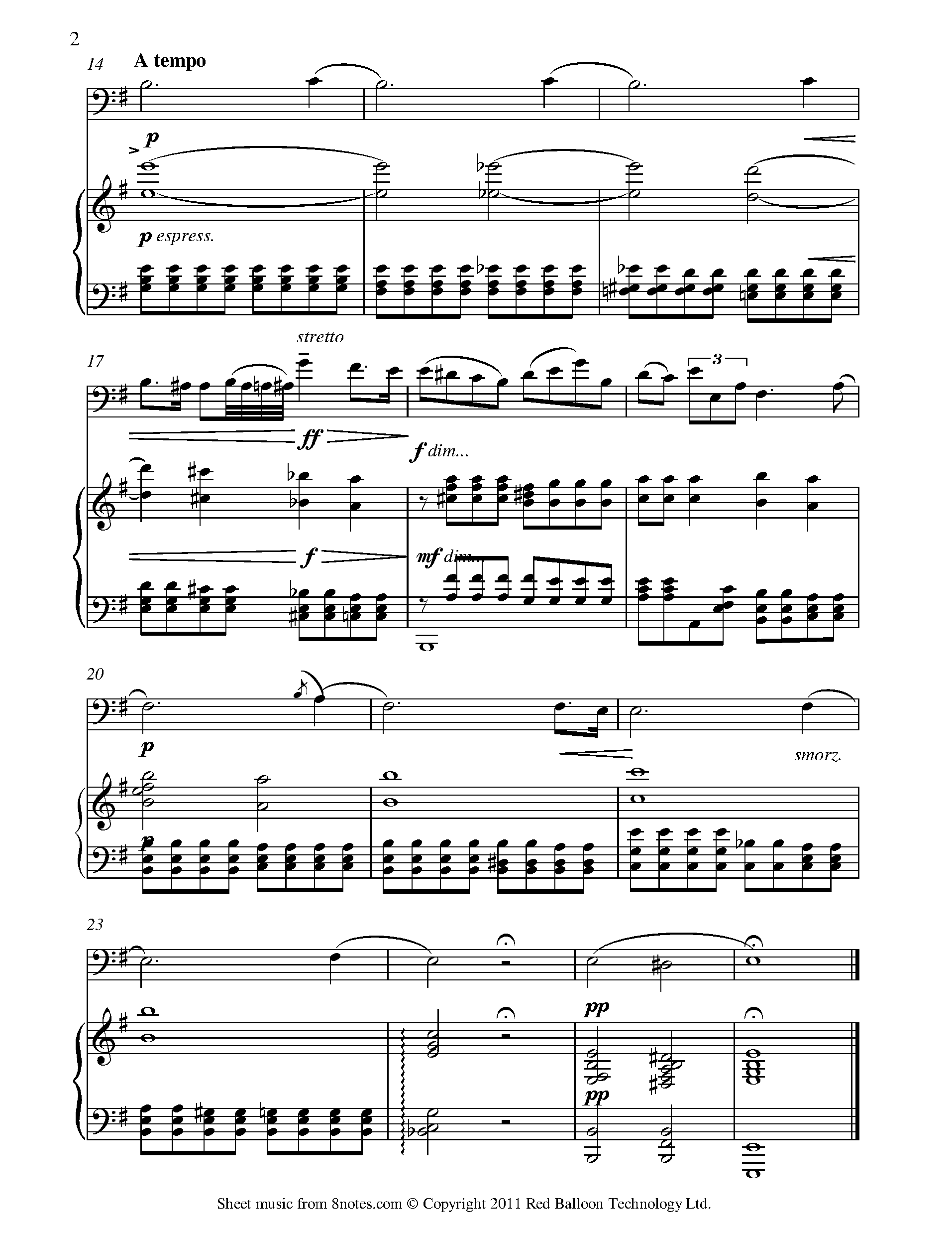 Chopin - Prelude in E minor Op.28 No.4 t Sheet music for Cello ...