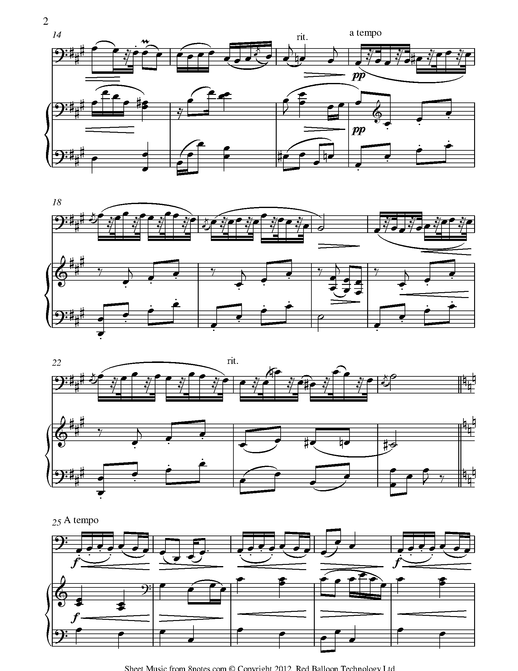 Dvořák - Humoresque Sheet music for Cello - 8notes.com