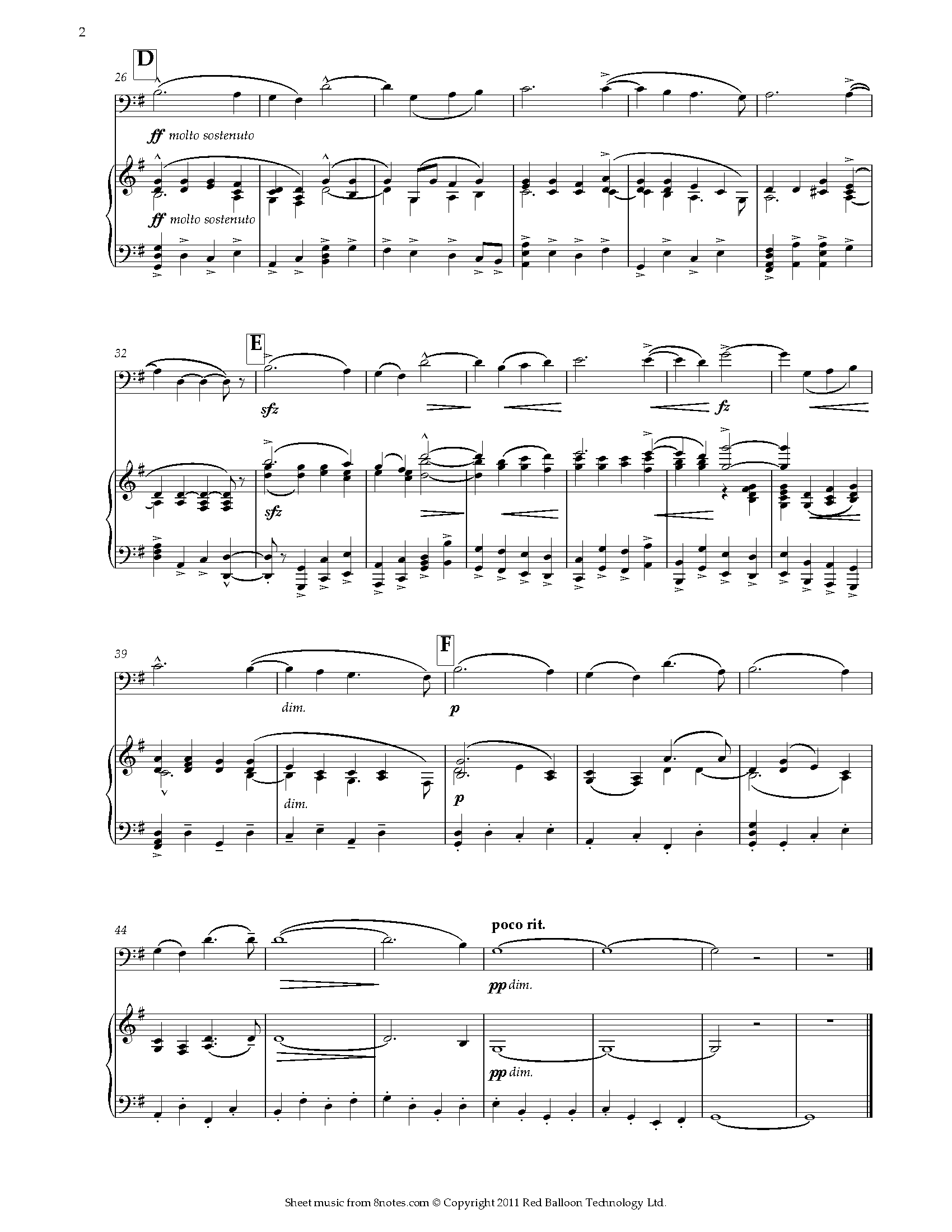 Elgar - Symphony No. 1 Opening Theme Sheet music for Cello - 8notes.com