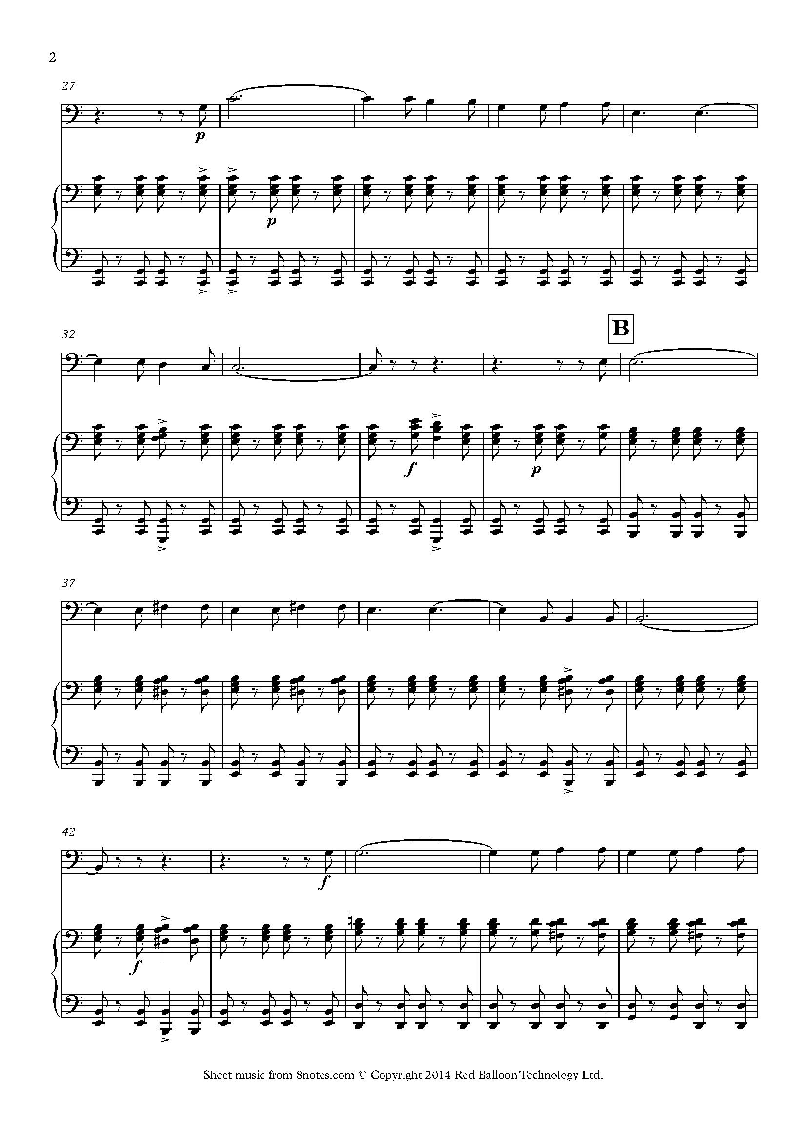 Denza - ﻿Funiculì, Funiculà Sheet music for Cello - 8notes.com