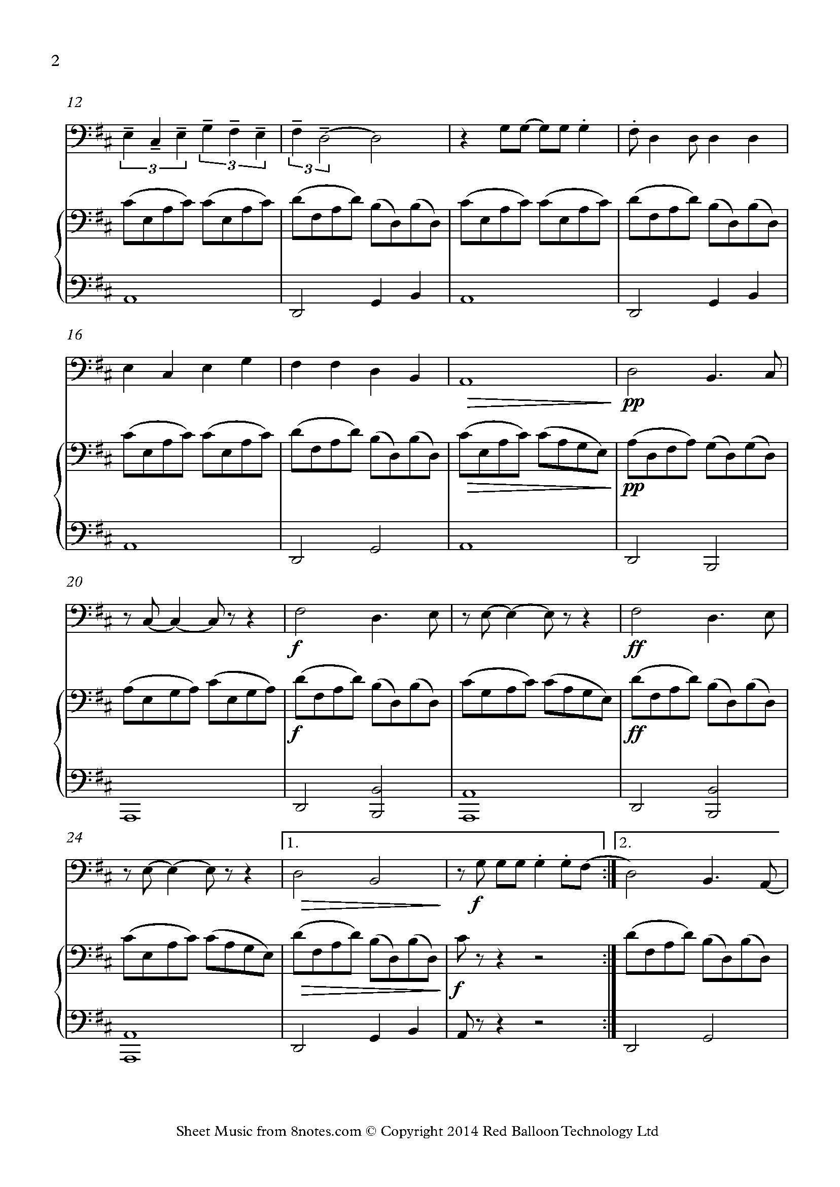 La Bamba Sheet music for Cello - 8notes.com