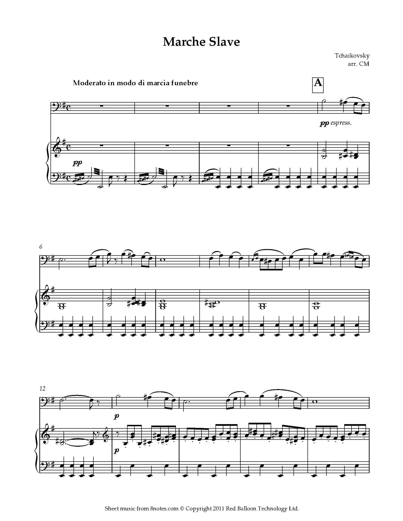 Tchaikovsky - Marche Slave Sheet music for Cello - 8notes.com