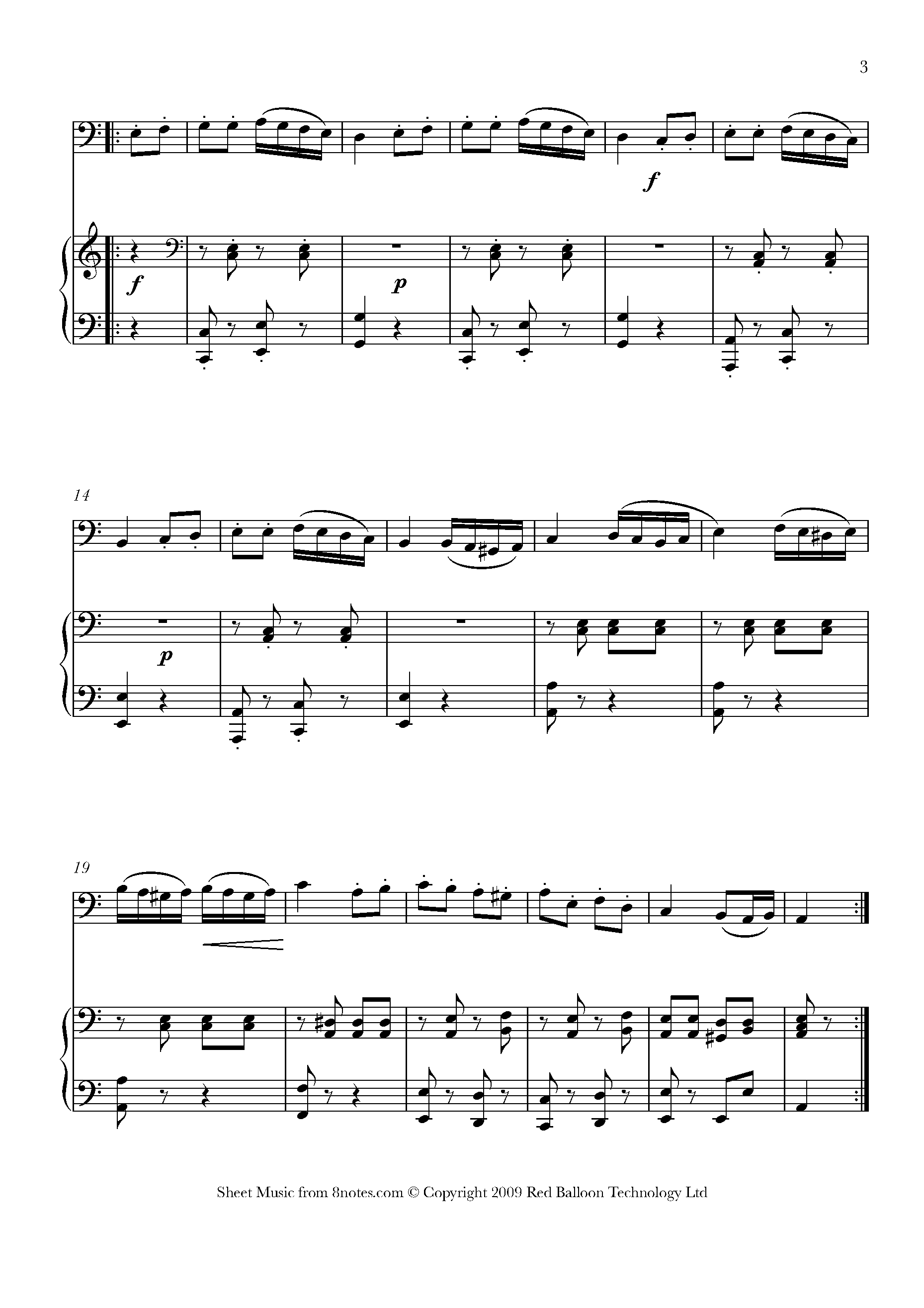 Mozart - Rondo Alla Turca Sheet music for Cello - 8notes.com