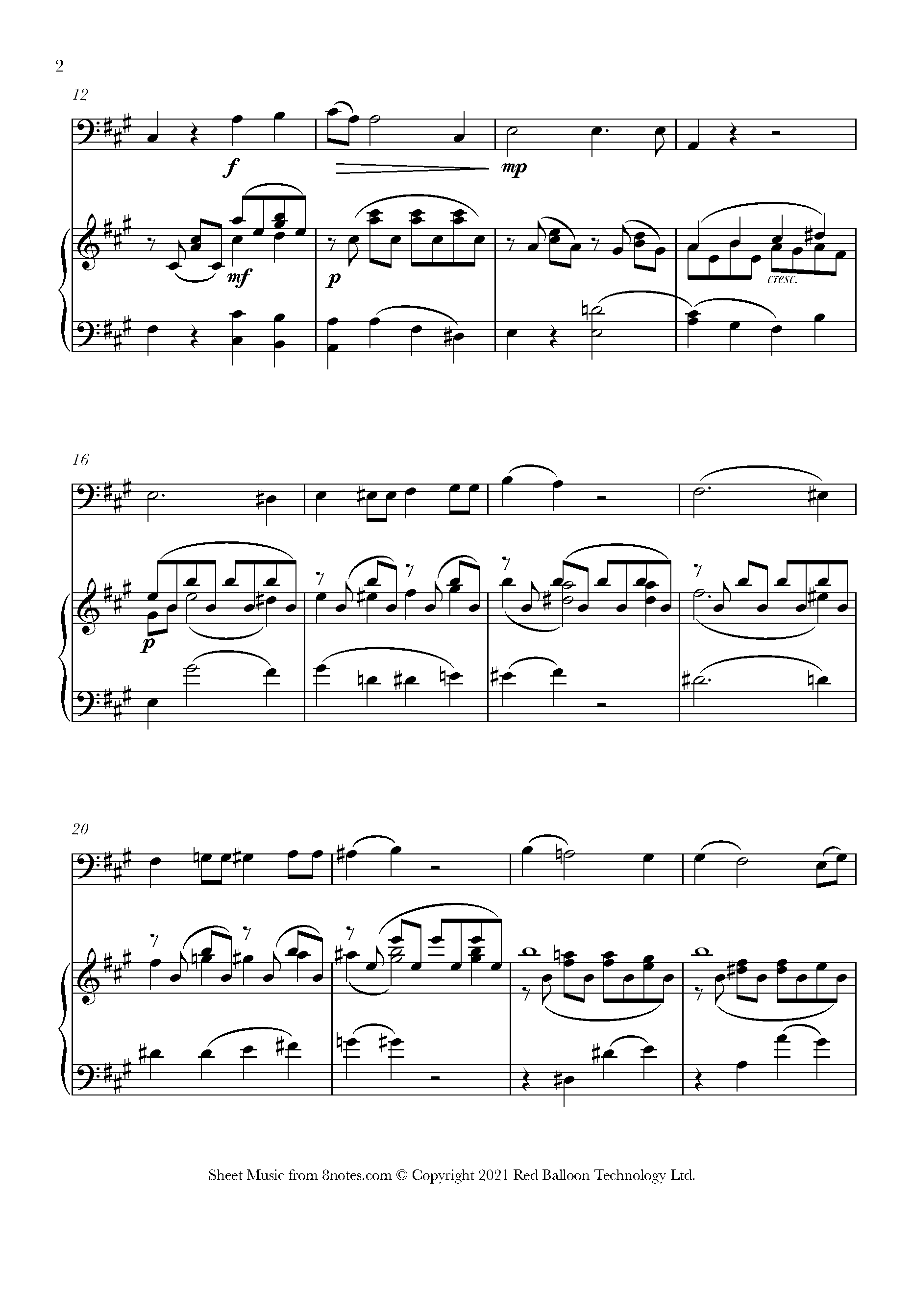 Mozart - Non so piu cosa son cosa faccio (The Marriage of Figaro) Sheet ...