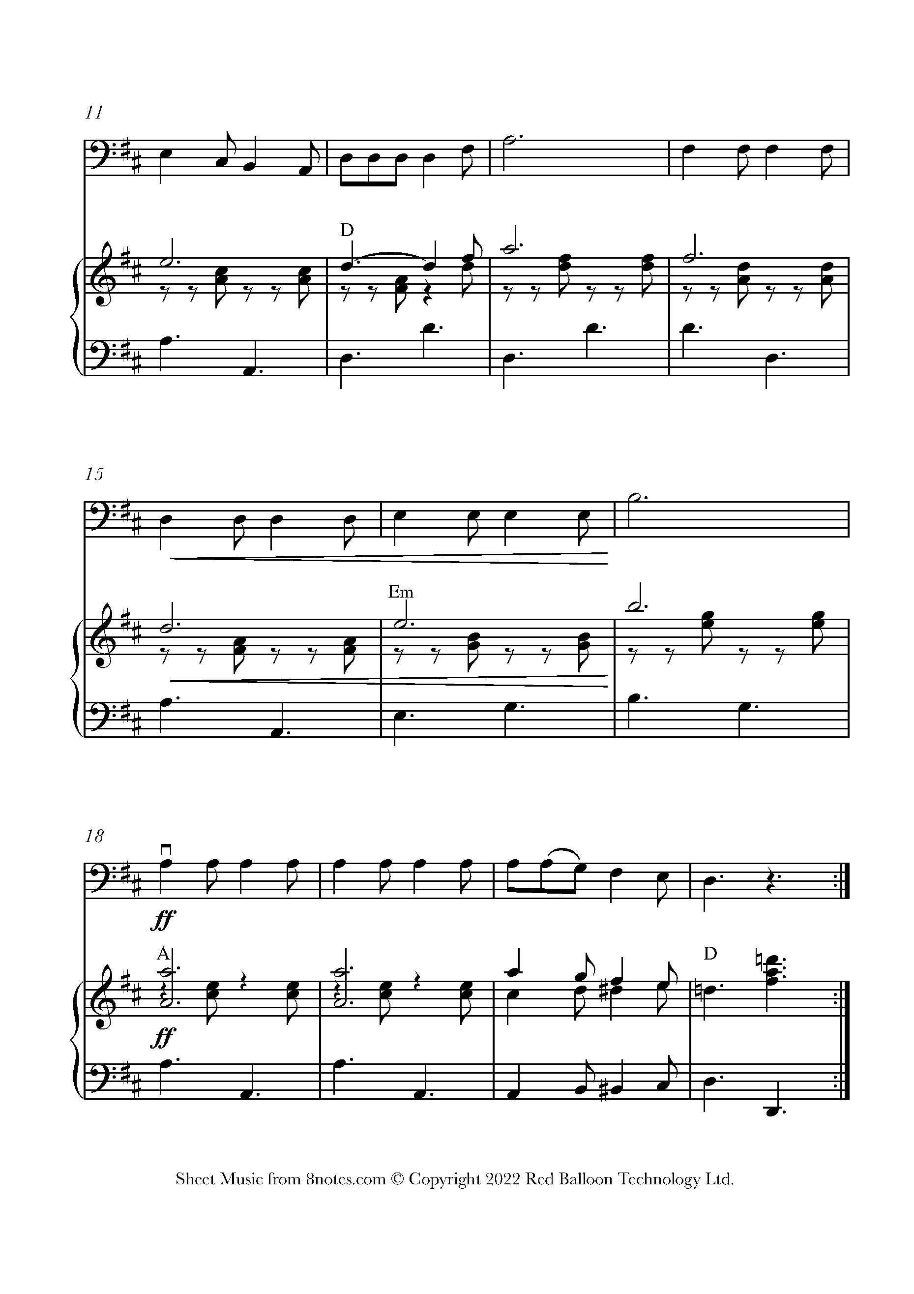 One Potato, Two Potatoes Sheet music for Cello - 8notes.com