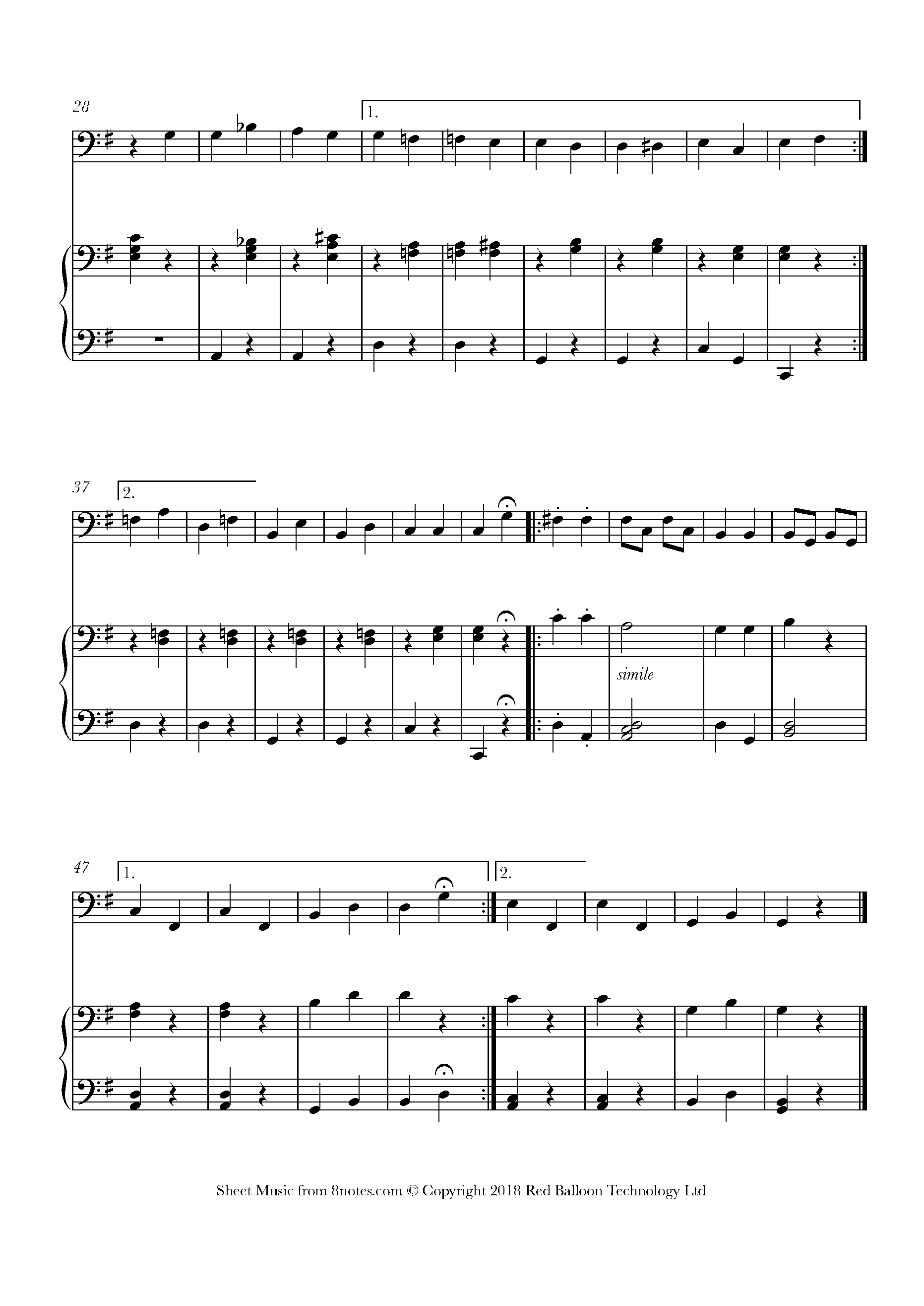 Strauss II - Pizzicato Polka Sheet music for Cello - 8notes.com