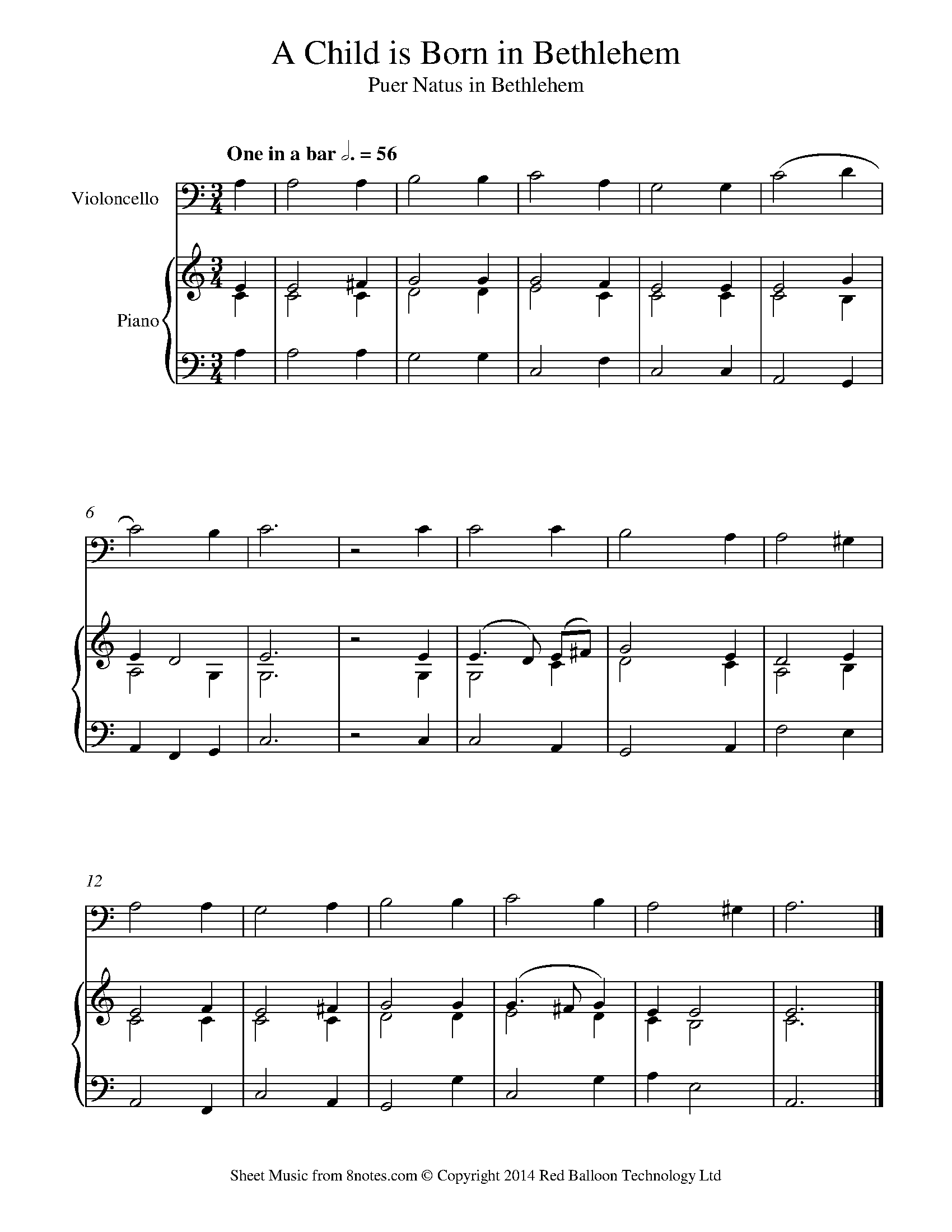 A Child is Born in Bethlehem (Puer Natus in Bethlehem) Sheet music for ...