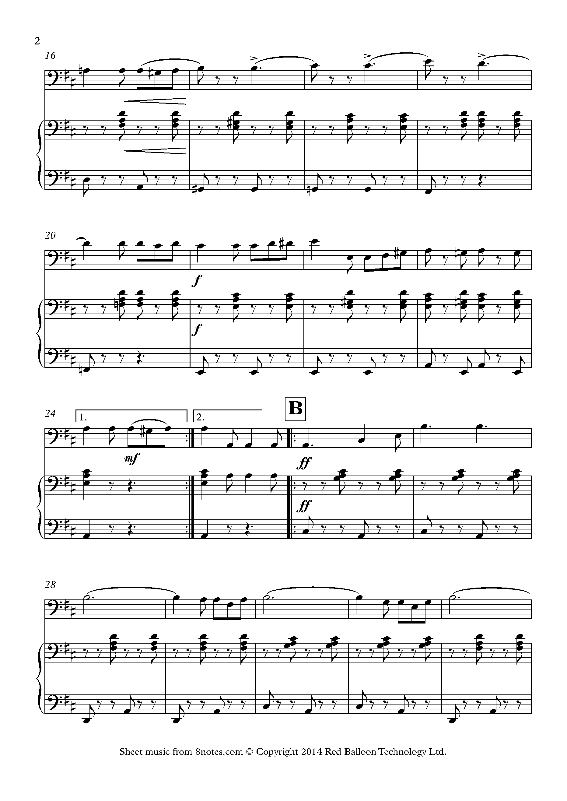 Sousa - The Washington Post March Sheet music for Cello - 8notes.com
