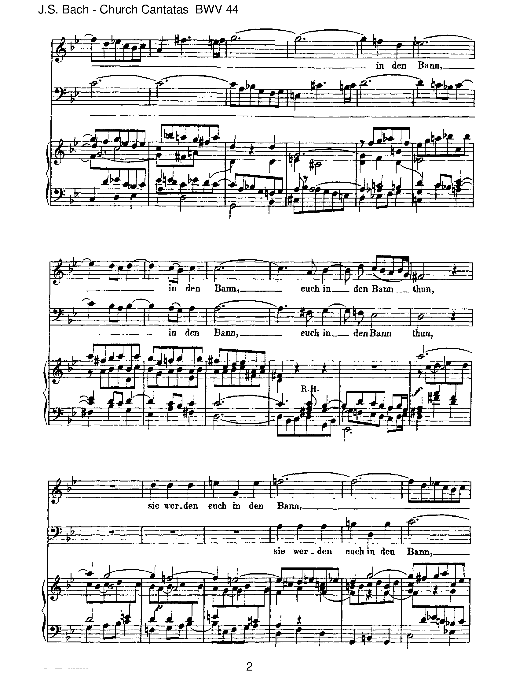 Bach, Johann Sebastian - Church Cantatas - BWV 44 Sie werden euch in ...