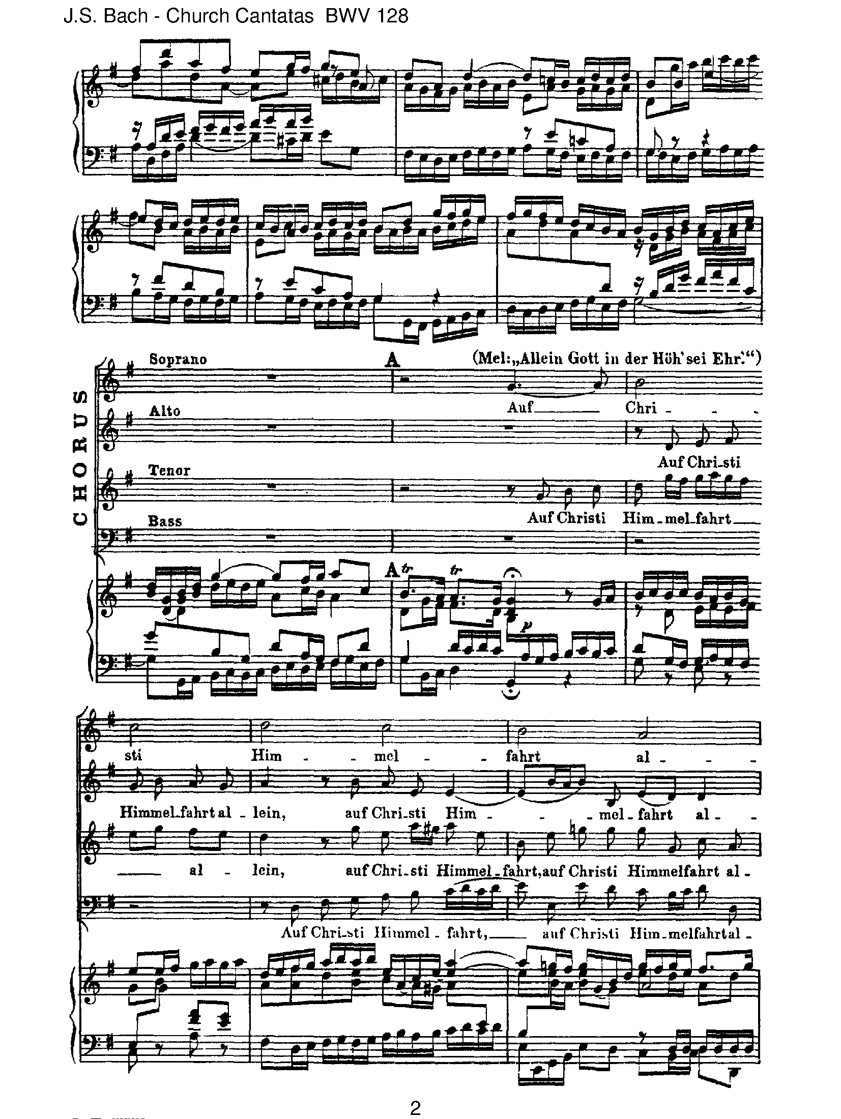 Bach, Johann Sebastian - Church Cantatas - BWV 128 Auf Christi Himmelfahrt allein Sheet music ...
