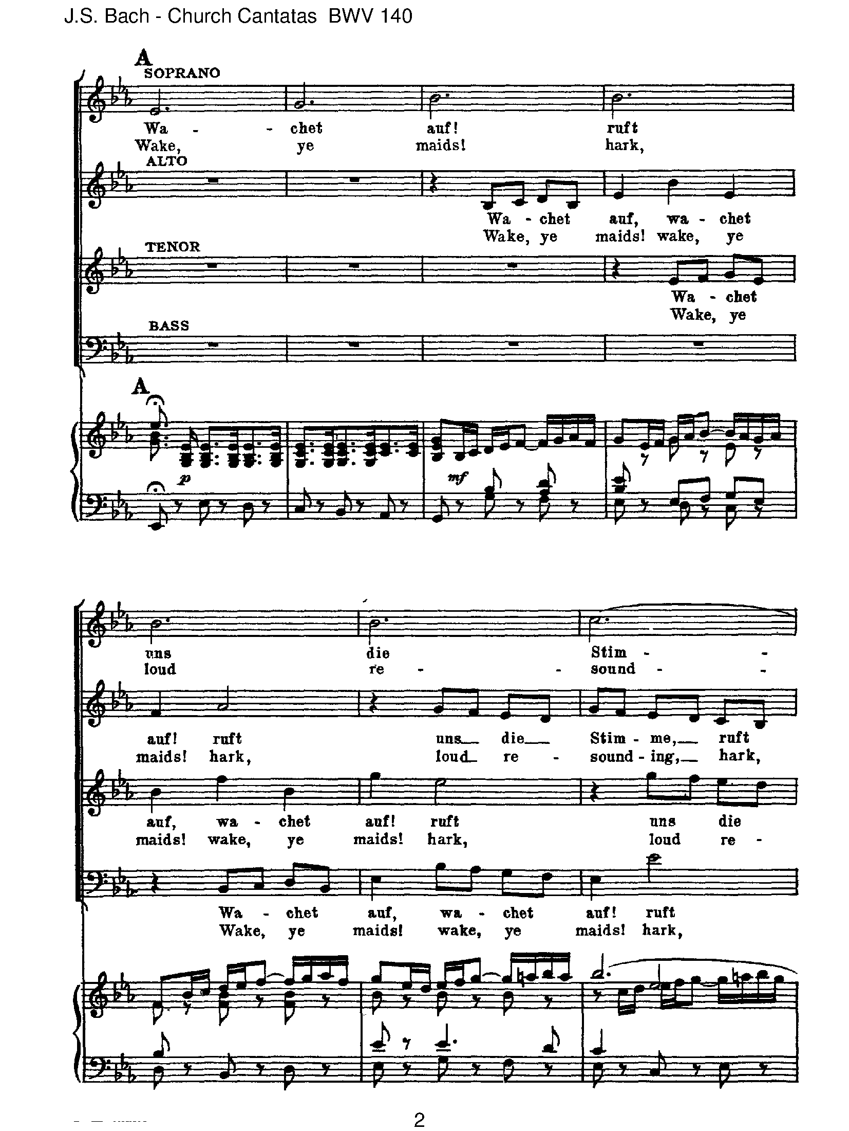 Bach, Johann Sebastian - Church Cantatas - BWV 140 Wachet auf, ruft uns ...