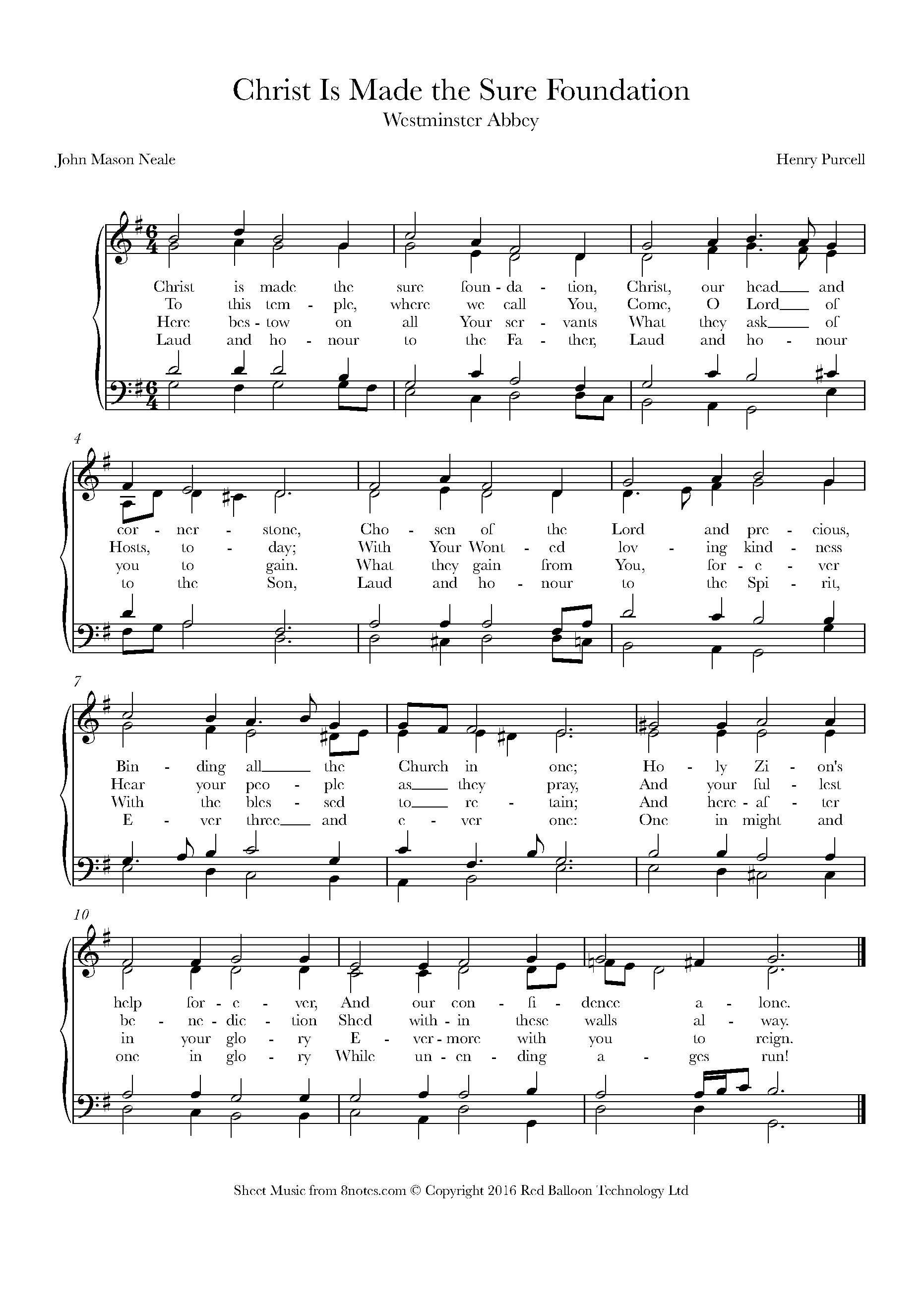 Purcell, Henry - Christ Is Made the Sure Foundation (Westminster Abbey ...