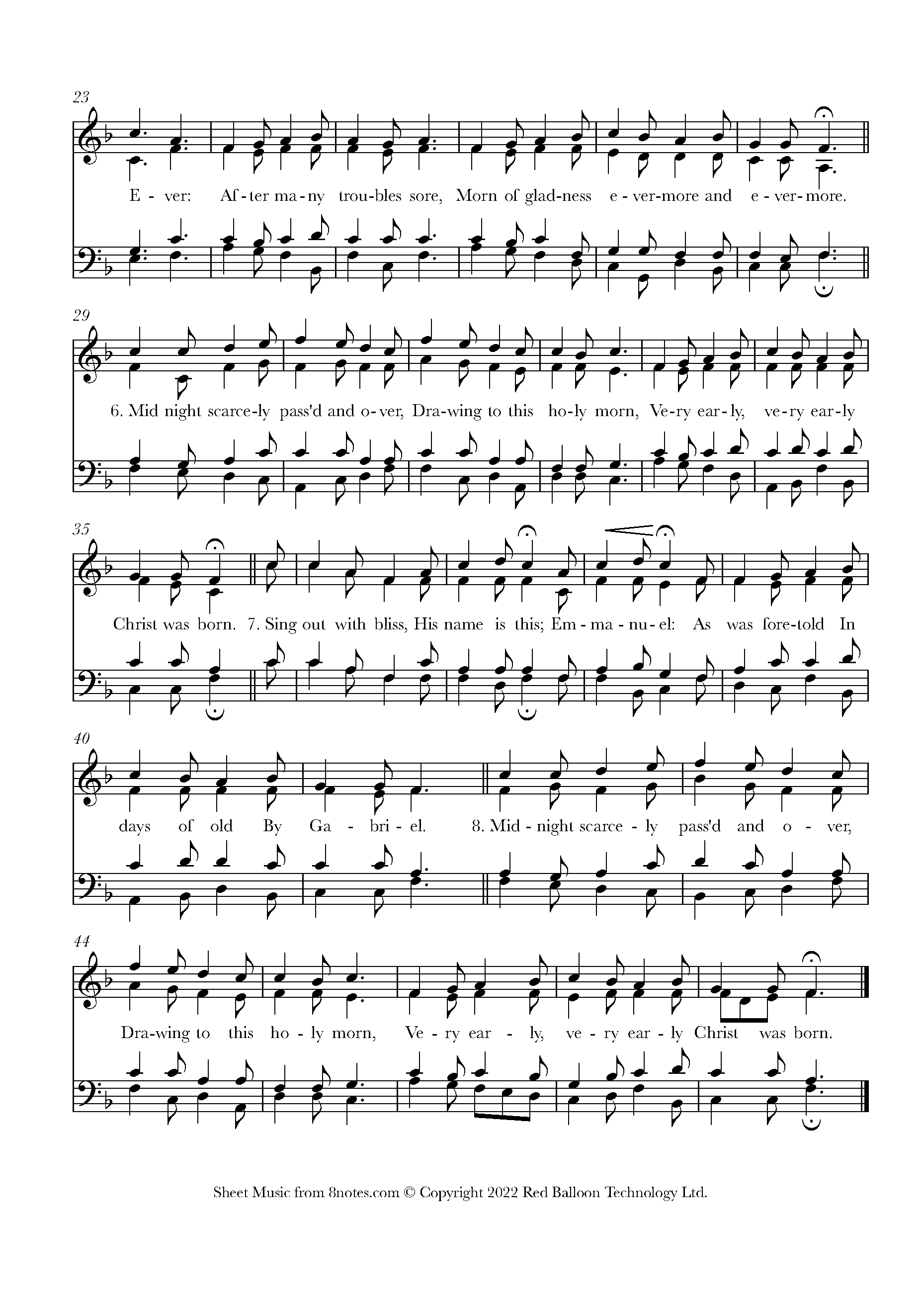 Christ Was Born on Christmas Day Sheet music for Choir - 8notes.com
