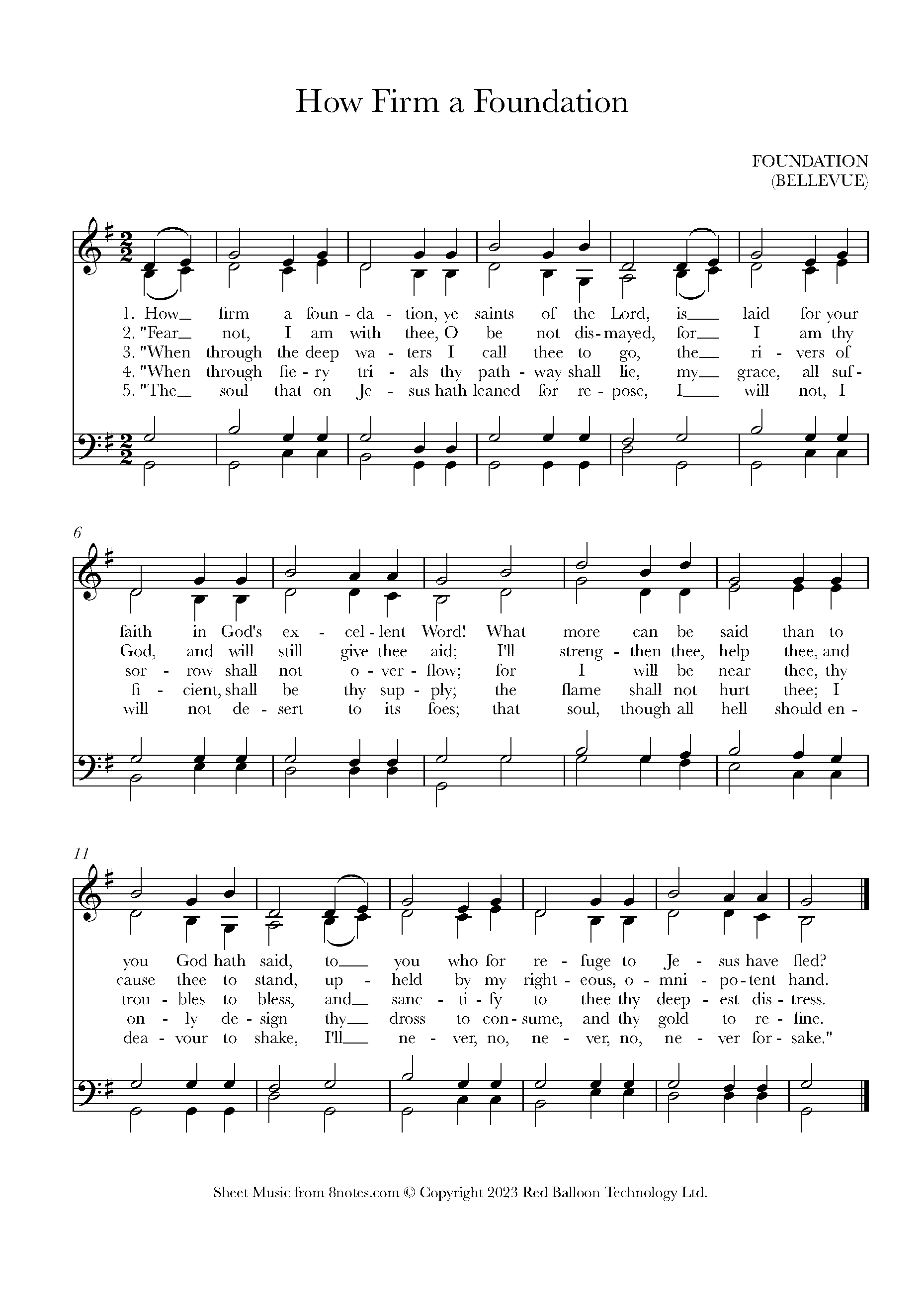 How Firm A Foundation Sheet music for Choir - 8notes.com