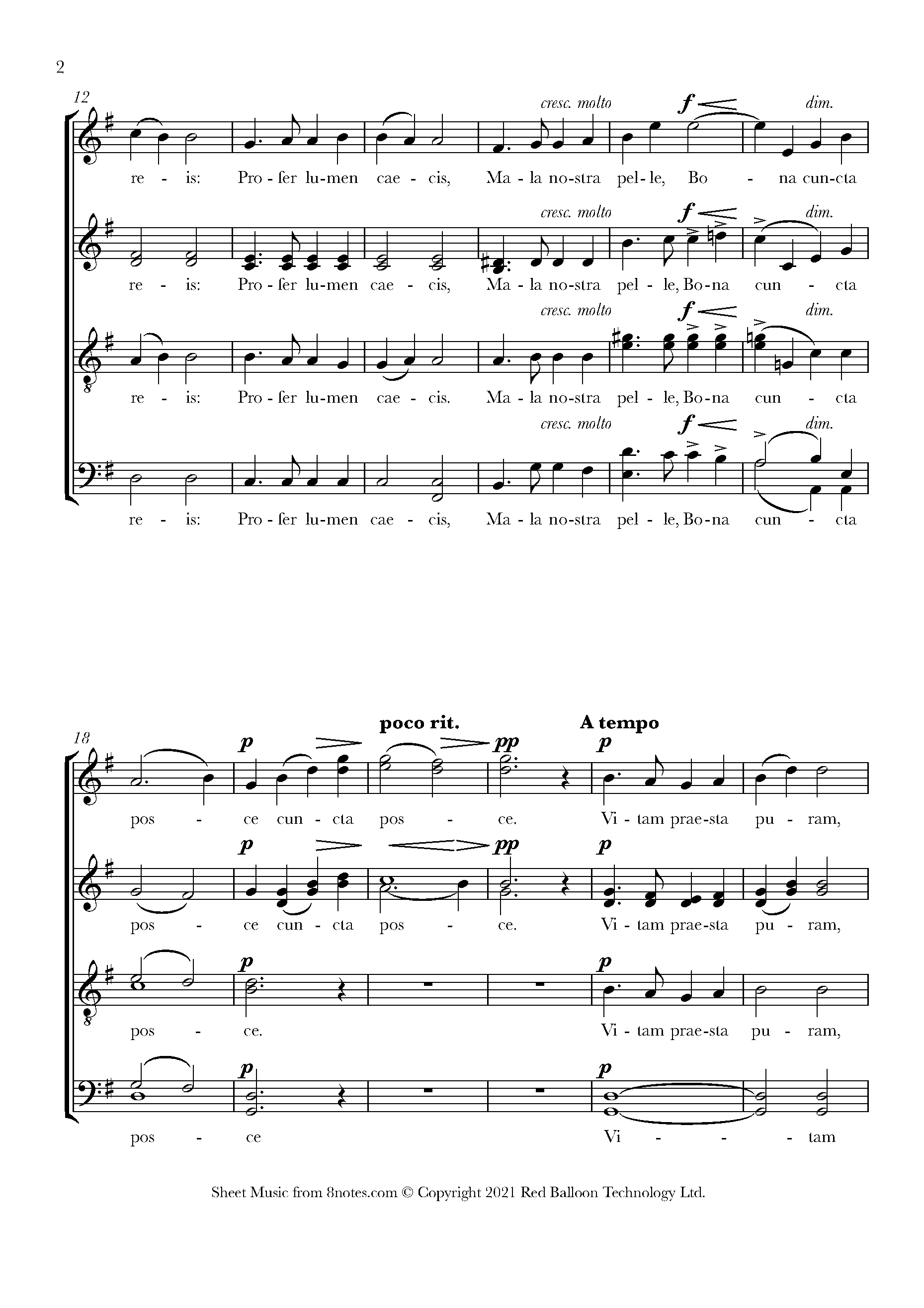 Grieg, Edvard - Ave Maris Stella Sheet music for Choir - 8notes.com