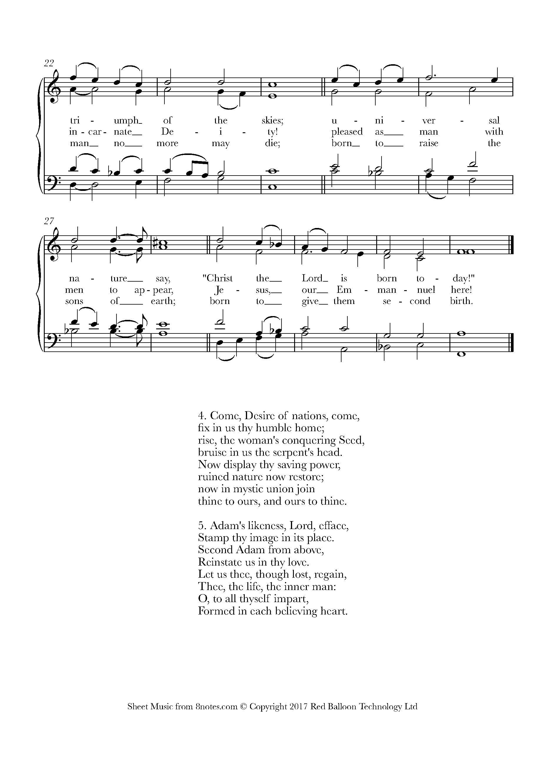 Hark! How All The Welkin Rings Sheet music for Choir - 8notes.com