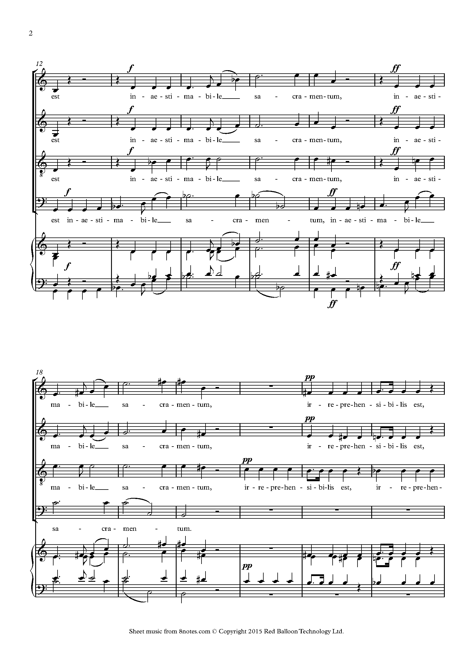 Bruckner, Anton - Locus Iste Sheet music for Choir - 8notes.com