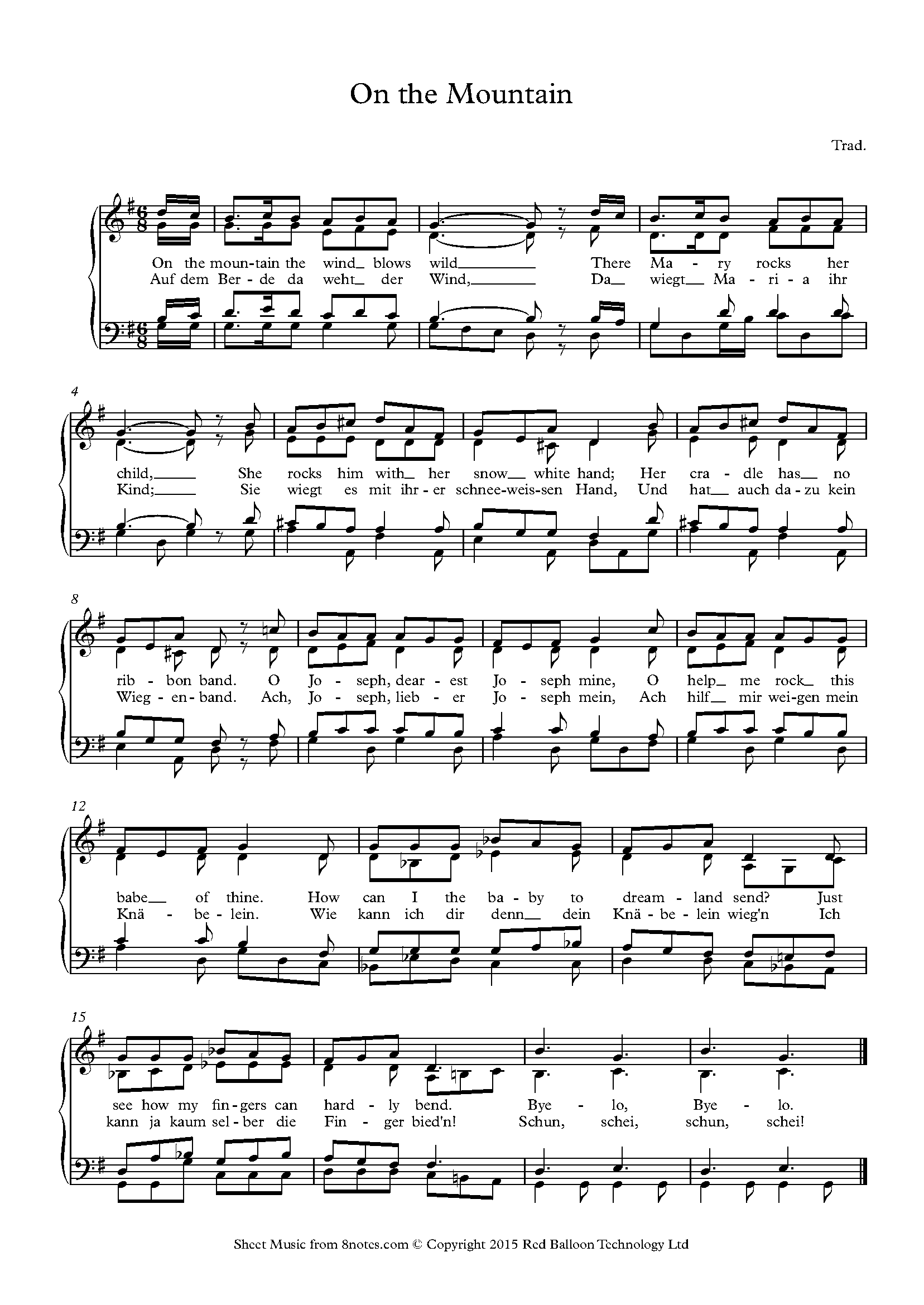 On the Mountain Sheet music for Choir - 8notes.com