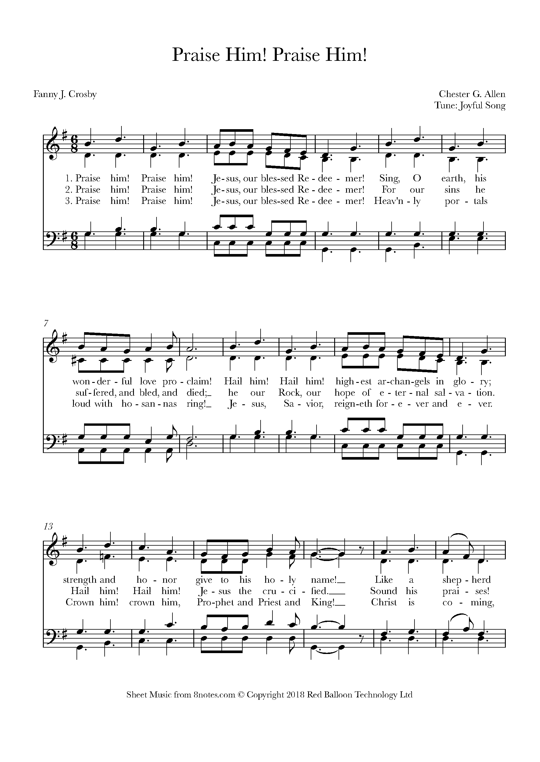 Allen, Chester G - Praise Him! Praise Him! Sheet music for Choir ...