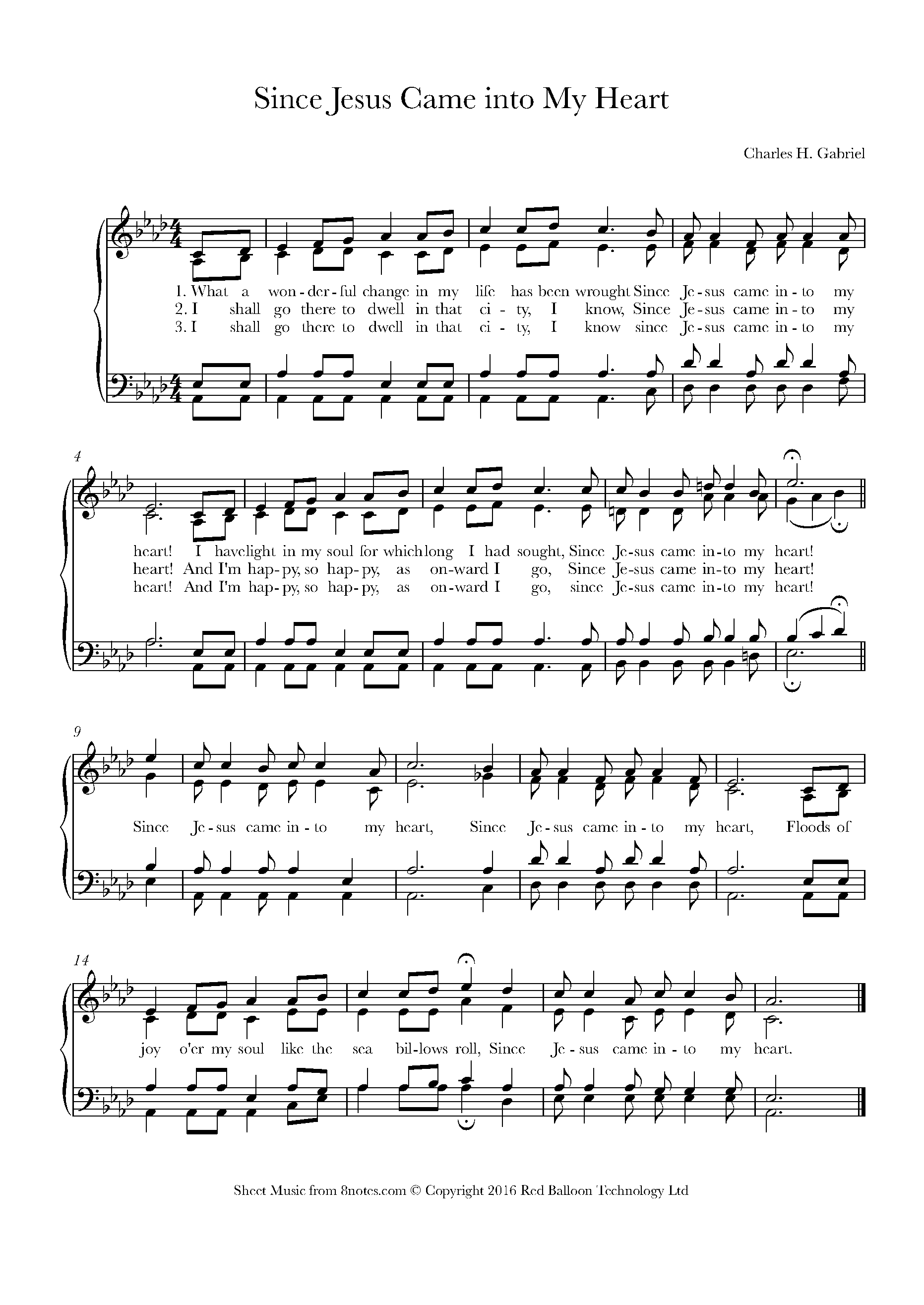 Gabriel, Charles H. - Since Jesus Came into My Heart Sheet music for ...