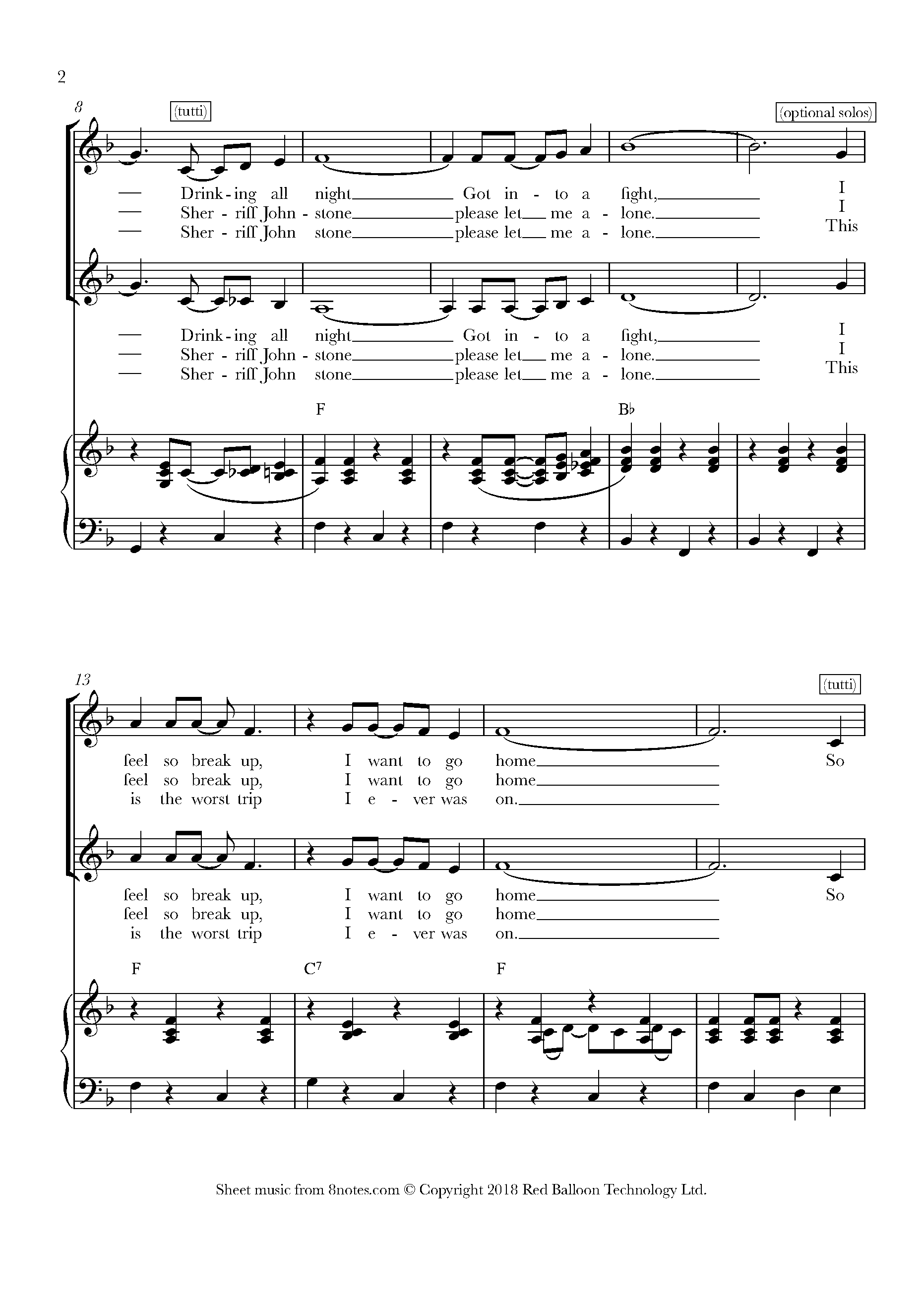 Sloop John B (The John B. Sails) Sheet music for Choir - 8notes.com