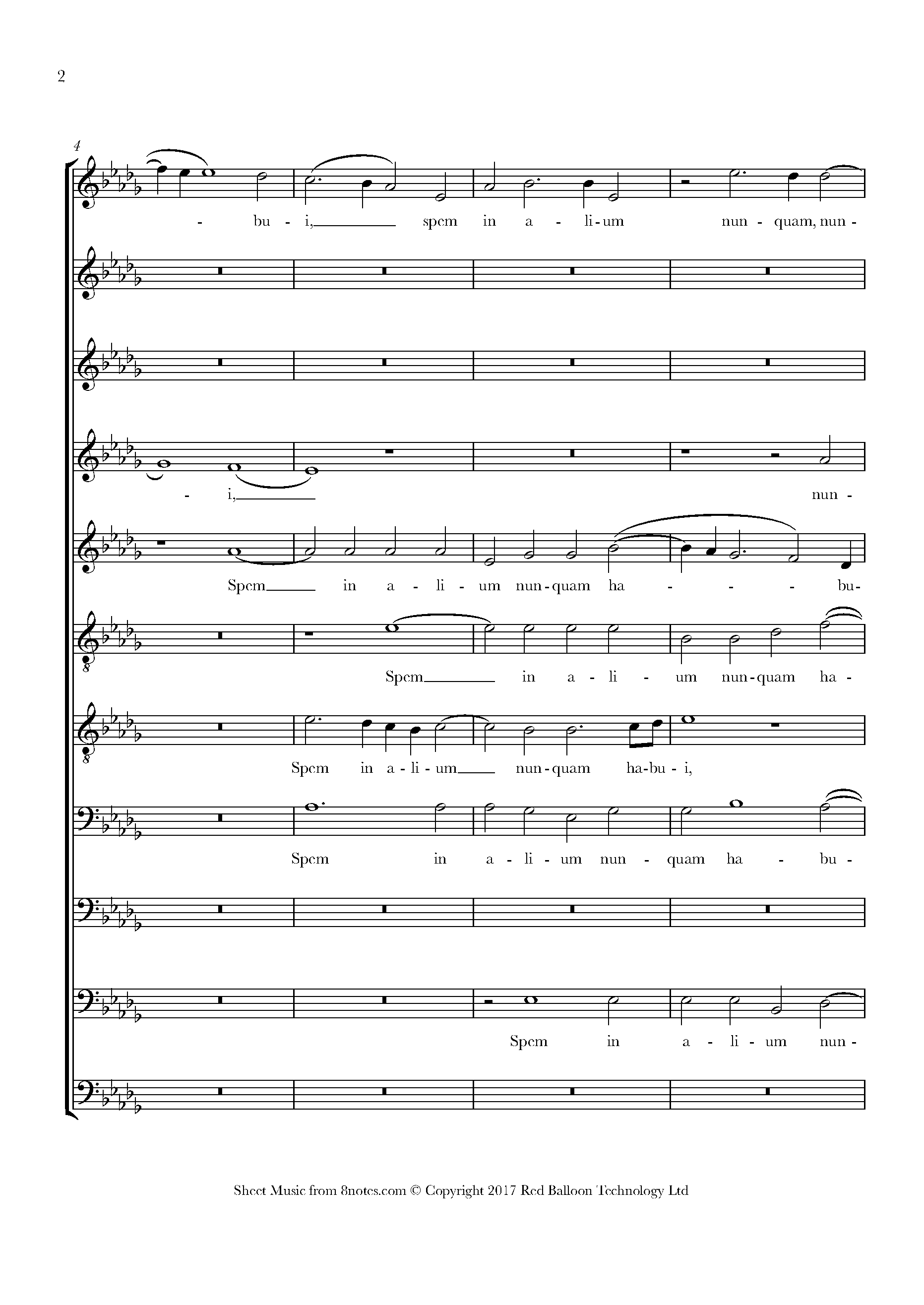 Tallis, Thomas - Spem in Alium (Reduction to 11 voices for SSSAATTBBBB) Sheet music for Choir ...