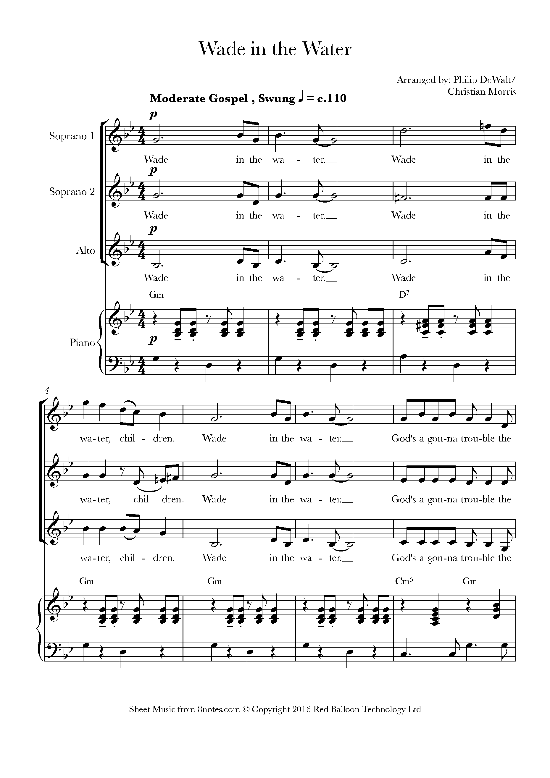 Wade in the Water Sheet music for Choir - 8notes.com
