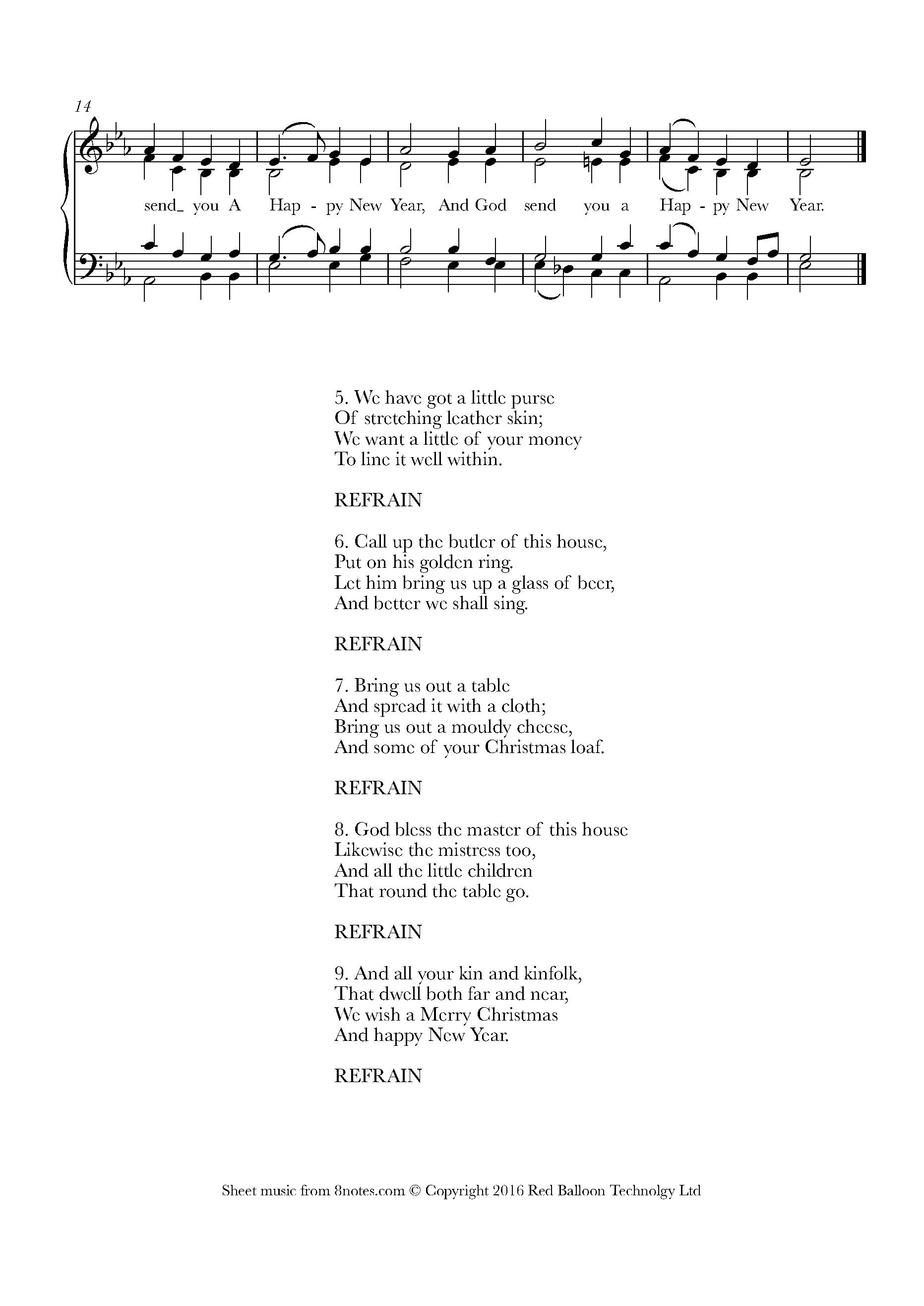 Wassail Song (Here We Come A-Wassailing) Sheet music for Choir - 8notes.com