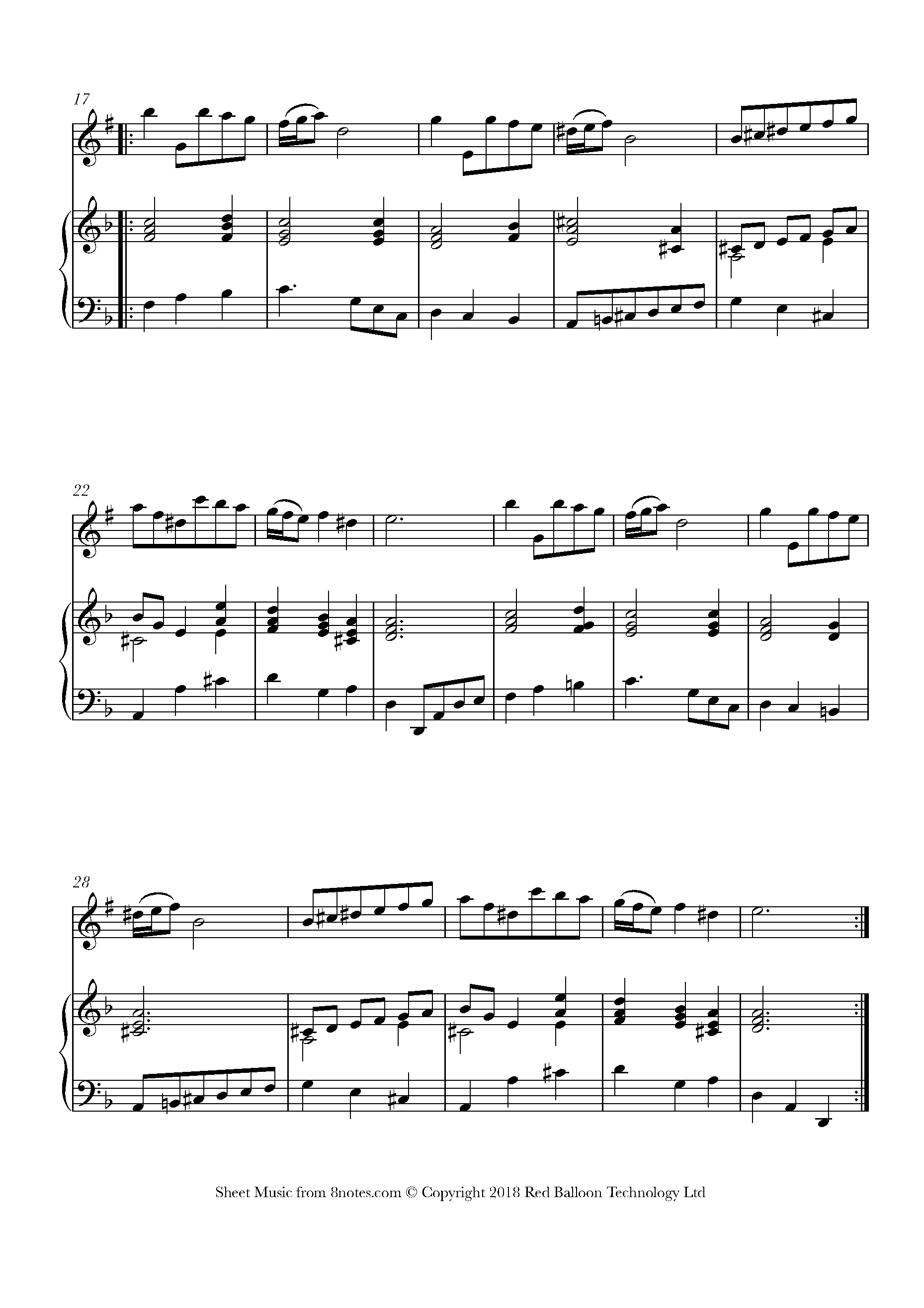 Bach - Minuet in D Minor from Notebook for Anna Magdalena Bach BWV Anh. 132 Sheet music for ...