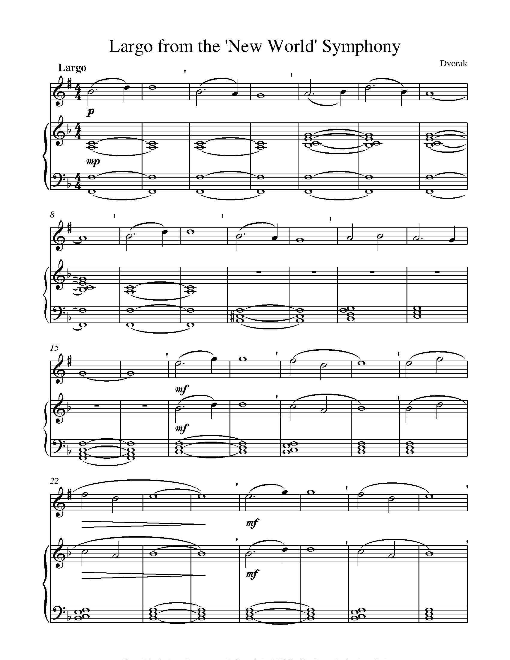 ﻿Dvořák - Largo from New World Symphony Sheet music for Clarinet ...
