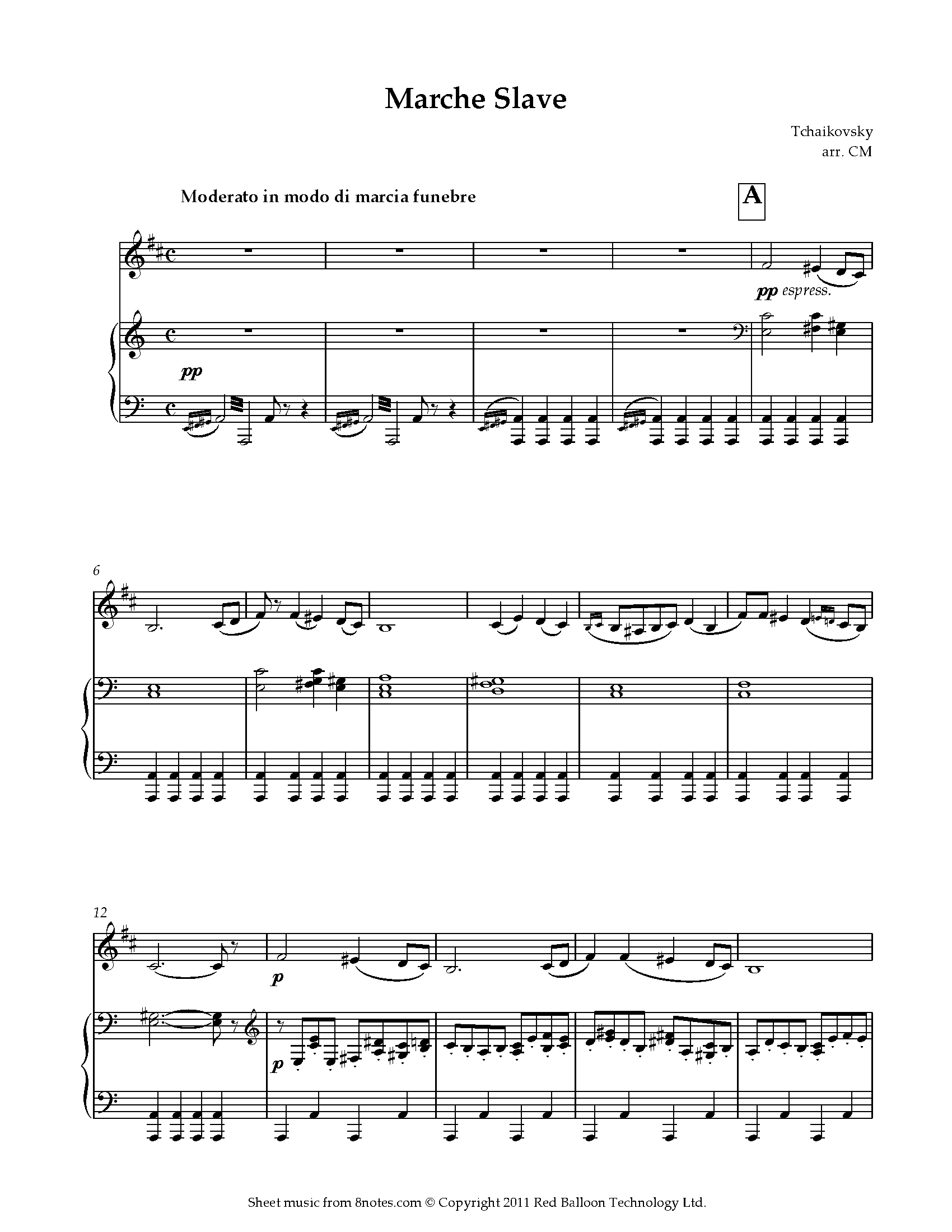 Tchaikovsky - Marche Slave Sheet music for Clarinet - 8notes.com