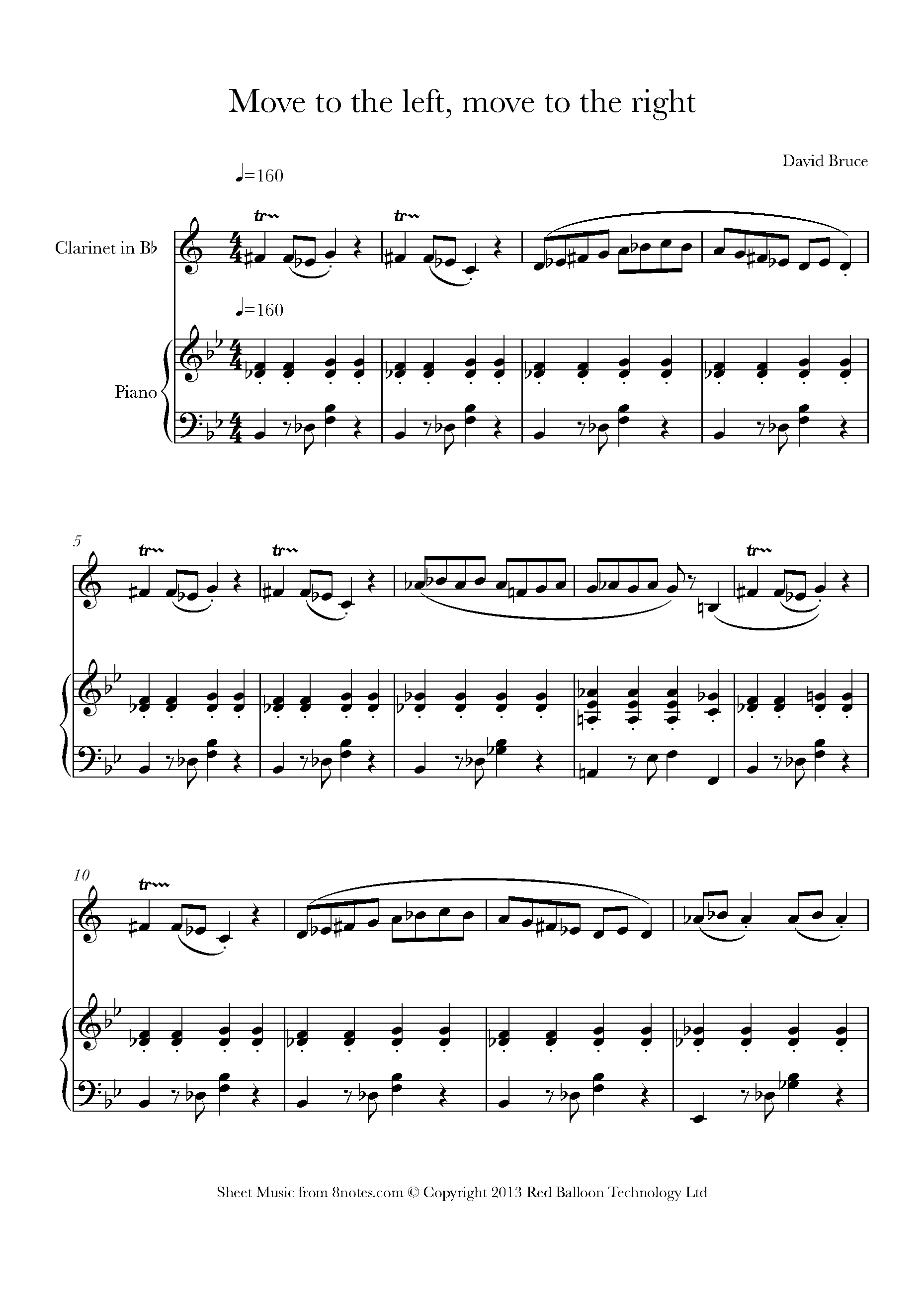 David Bruce - Move to the left, move to the right Sheet music for ...