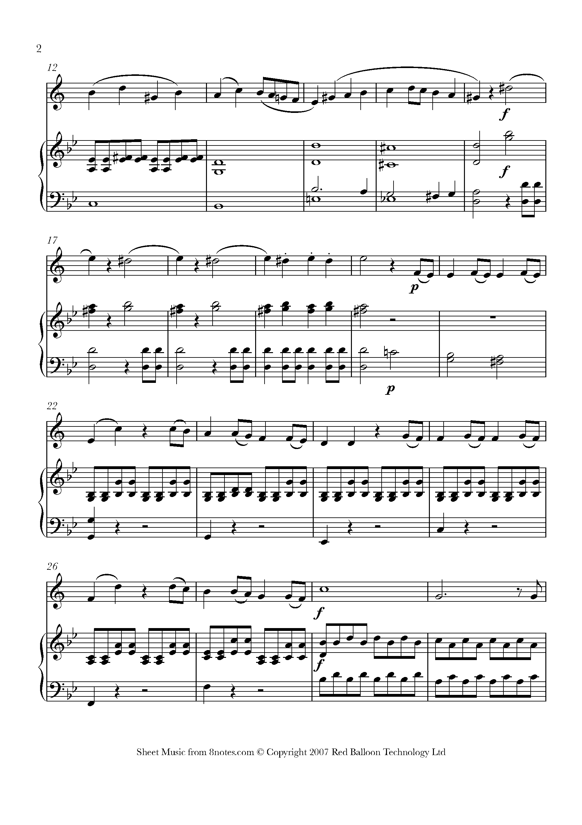 Mozart - Symphony no. 40 1st mvt Sheet music for Clarinet - 8notes.com