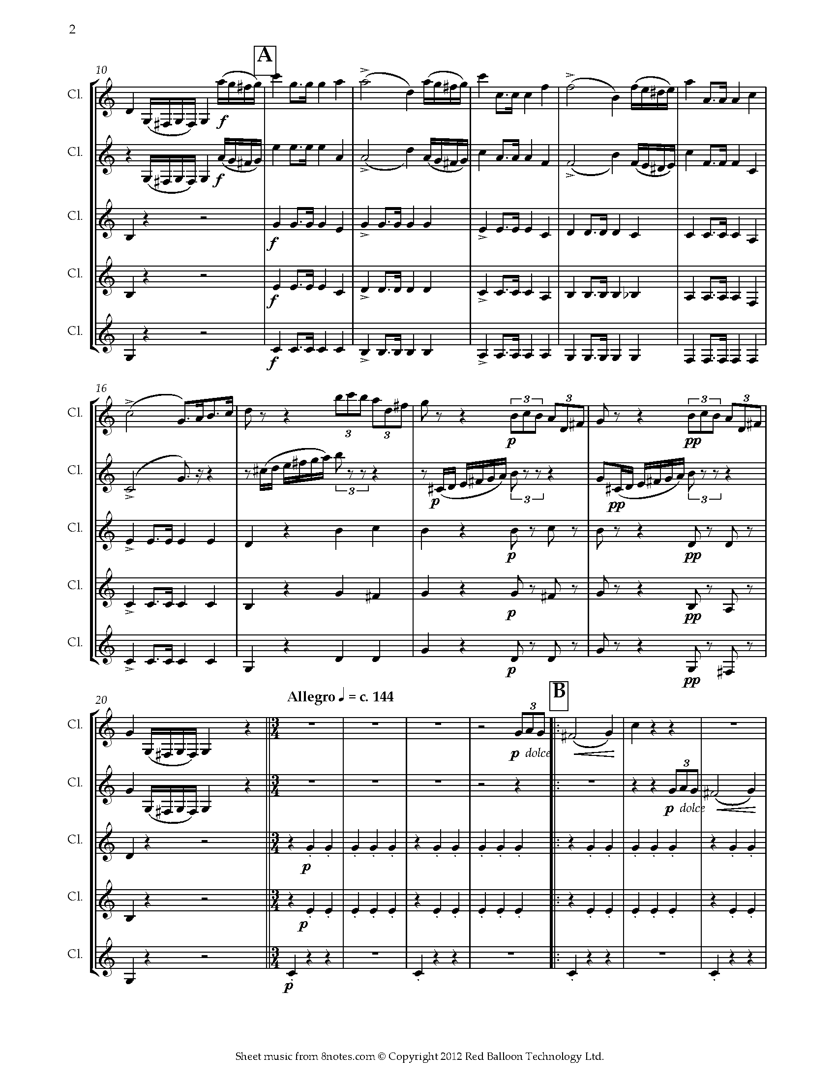 Rossini - Thieving Magpie Overture Sheet music for Clarinet Choir ...