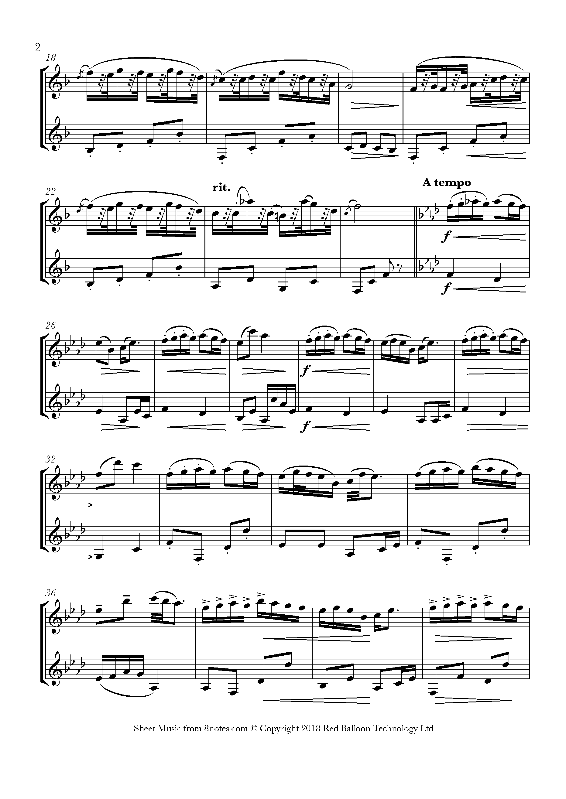 Dvořák - Humoresque Op. 101, No. 7 Sheet music for Clarinet Duet ...