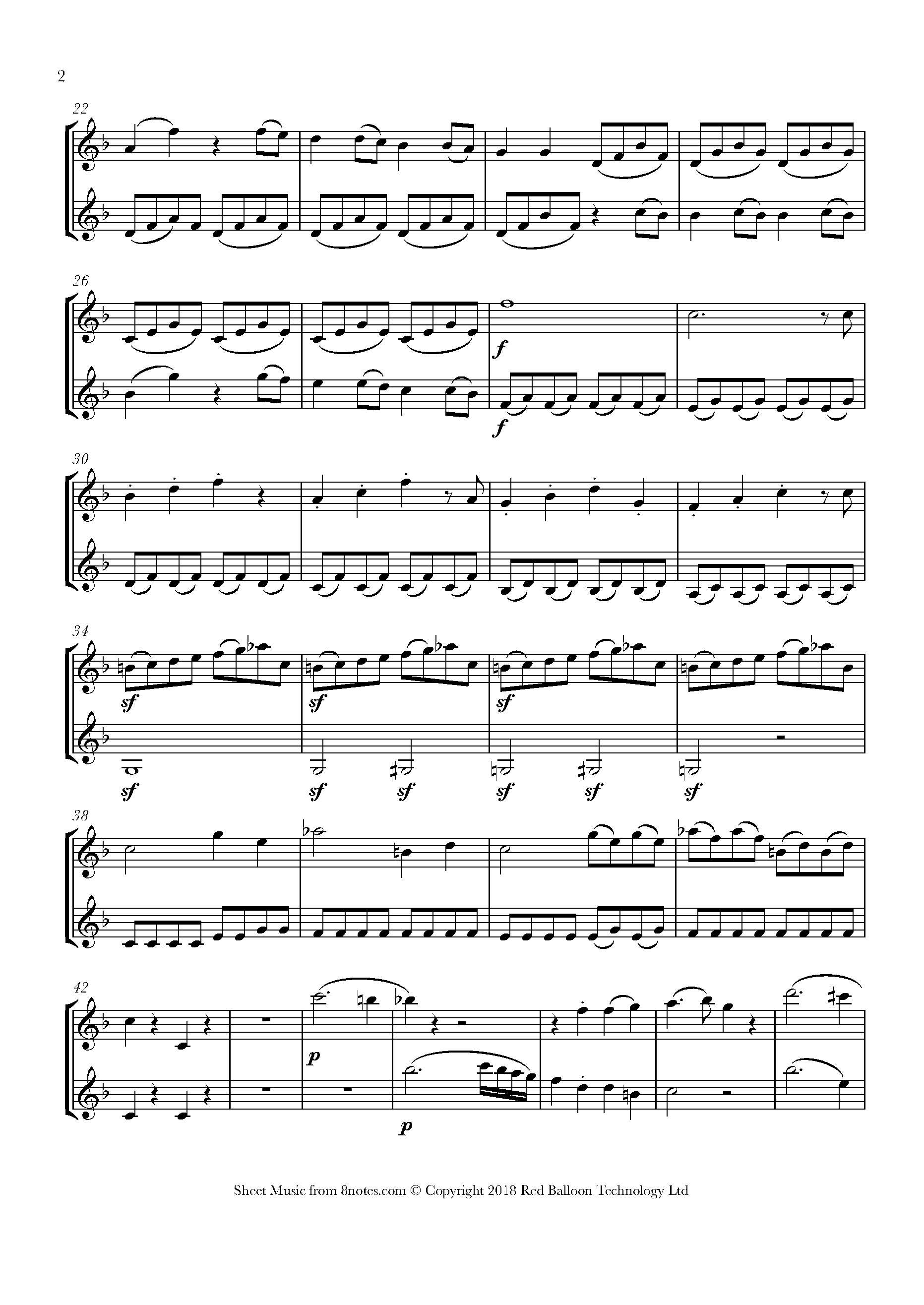 Mozart - Symphony no. 40 1st mvt Sheet music for Clarinet Duet - 8notes.com