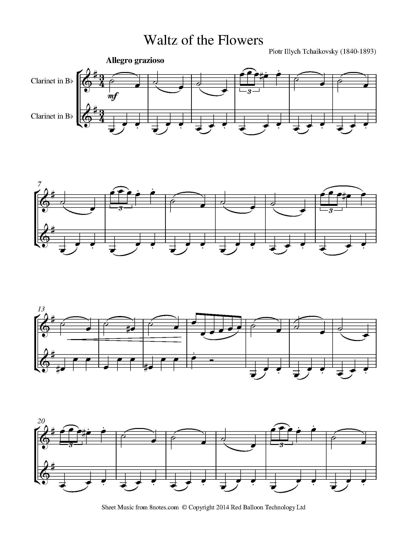 Tchaikovsky - Dance of the Flowers from the Nutcracker Sheet music for ...