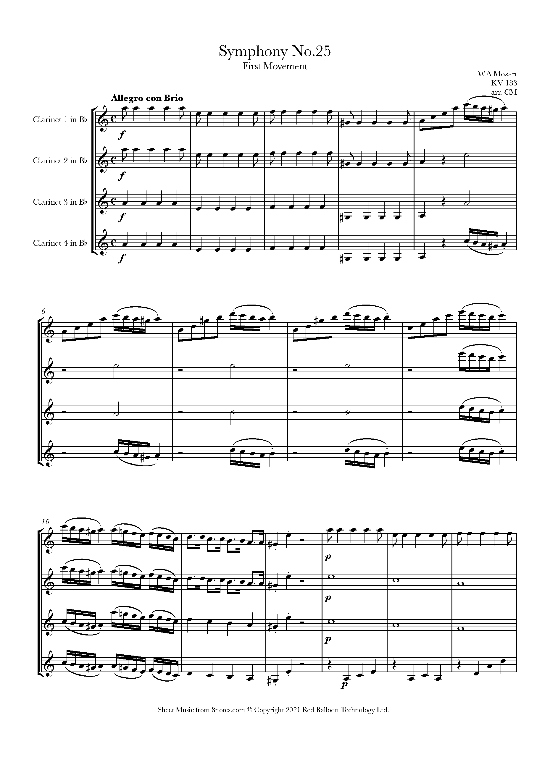 Wolfgang Amadeus Mozart - Symphony No. 25, K. 183 1st mvt (Complete ...