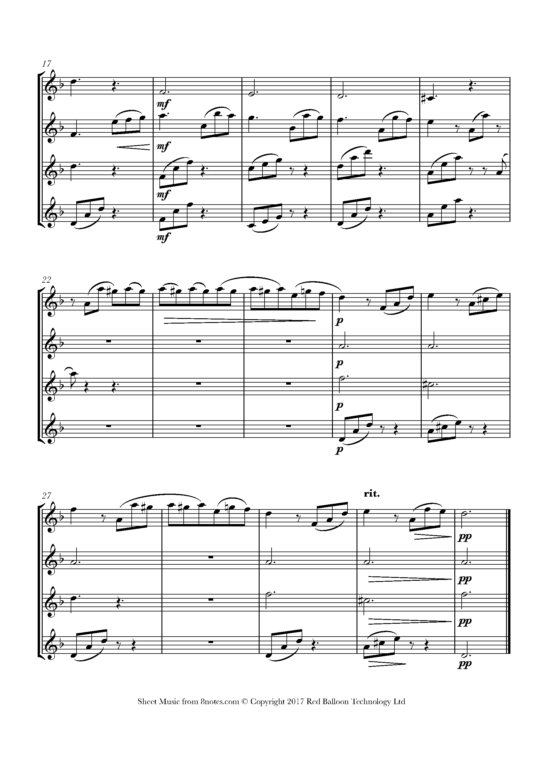 Beethoven - Fur Elise Sheet music for Clarinet Quartet - 8notes.com