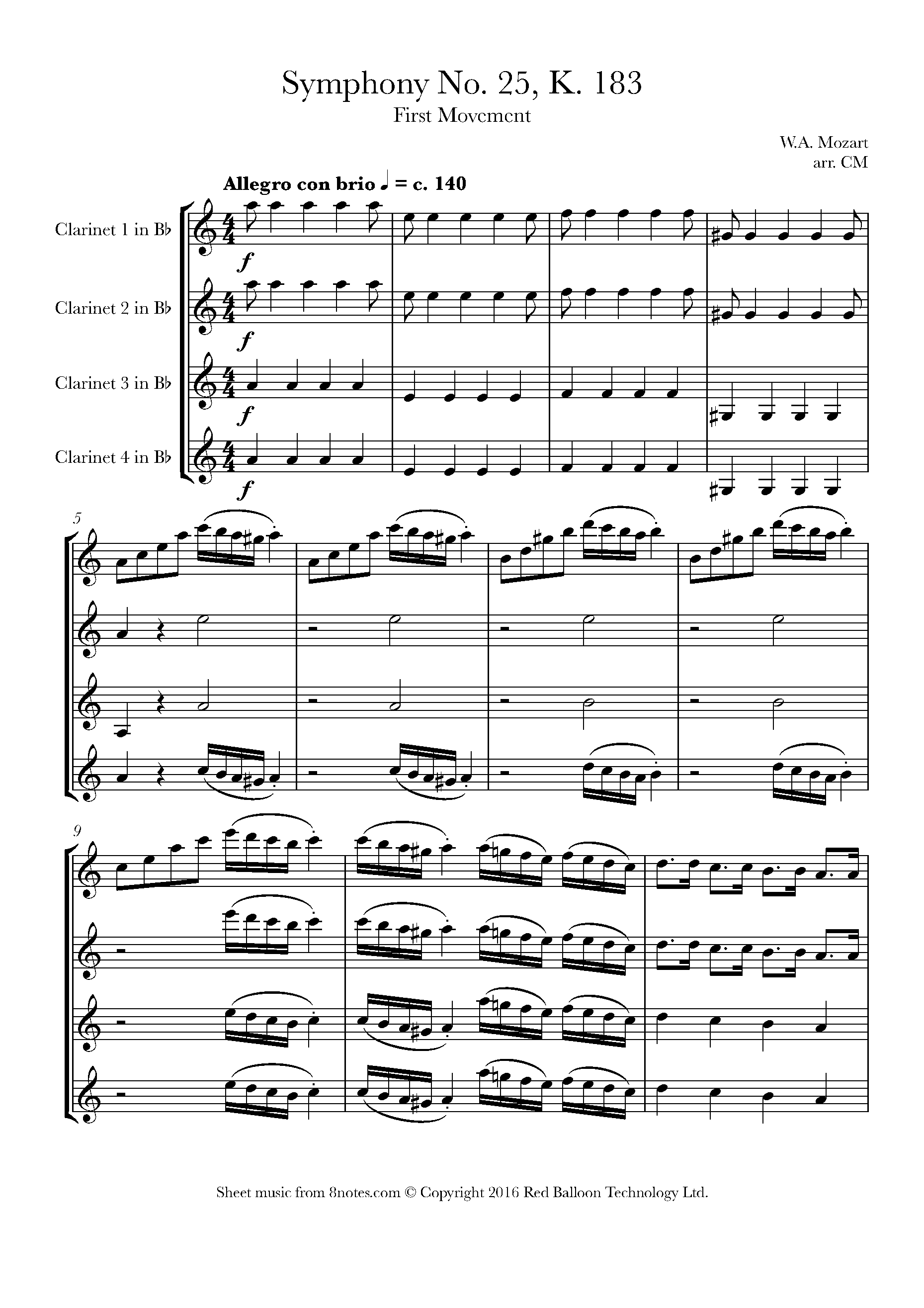 Wolfgang Amadeus Mozart - Symphony No. 25, K. 183 1st mvt (as featured ...