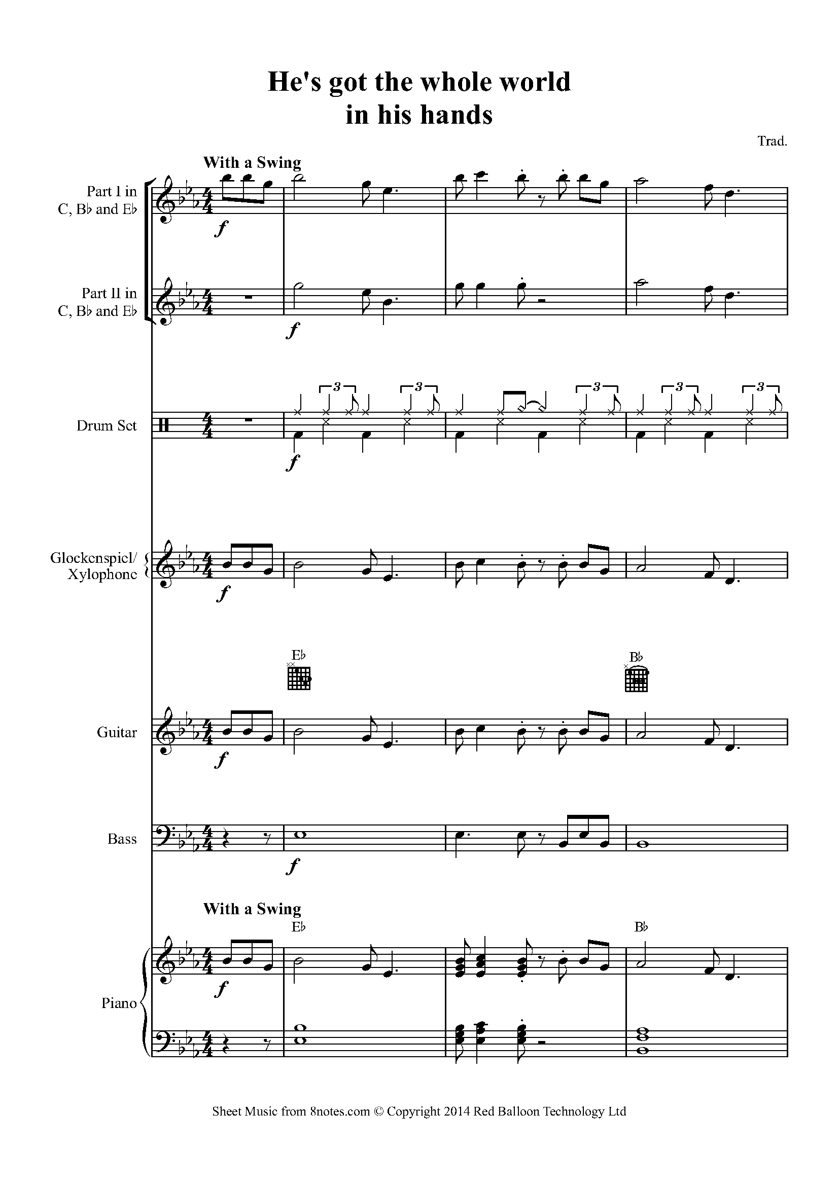 He's got the Whole World in his Hands (American Spiritual) Sheet music ...