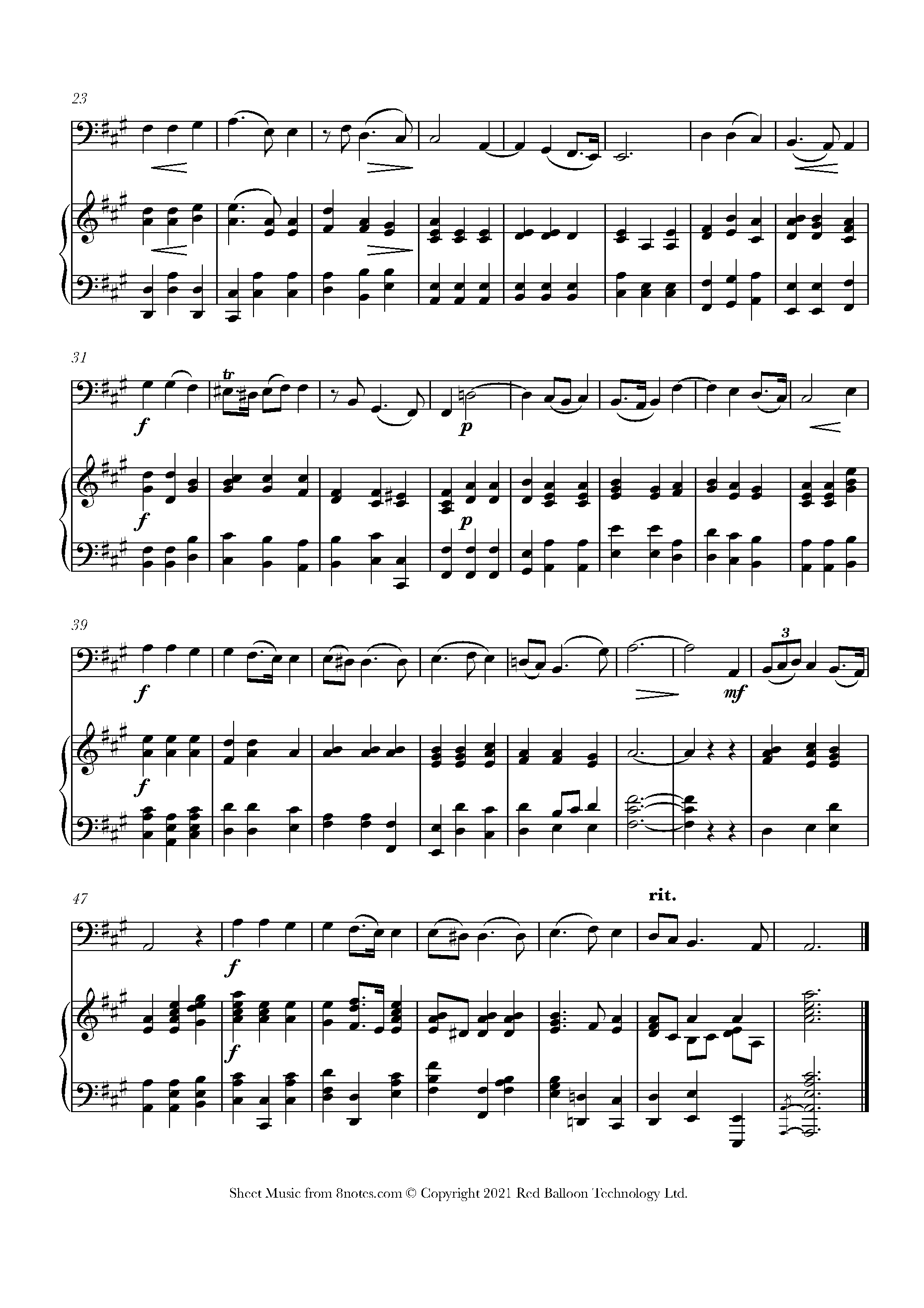 Handel - Largo from Xerxes Sheet music for Double Bass - 8notes.com