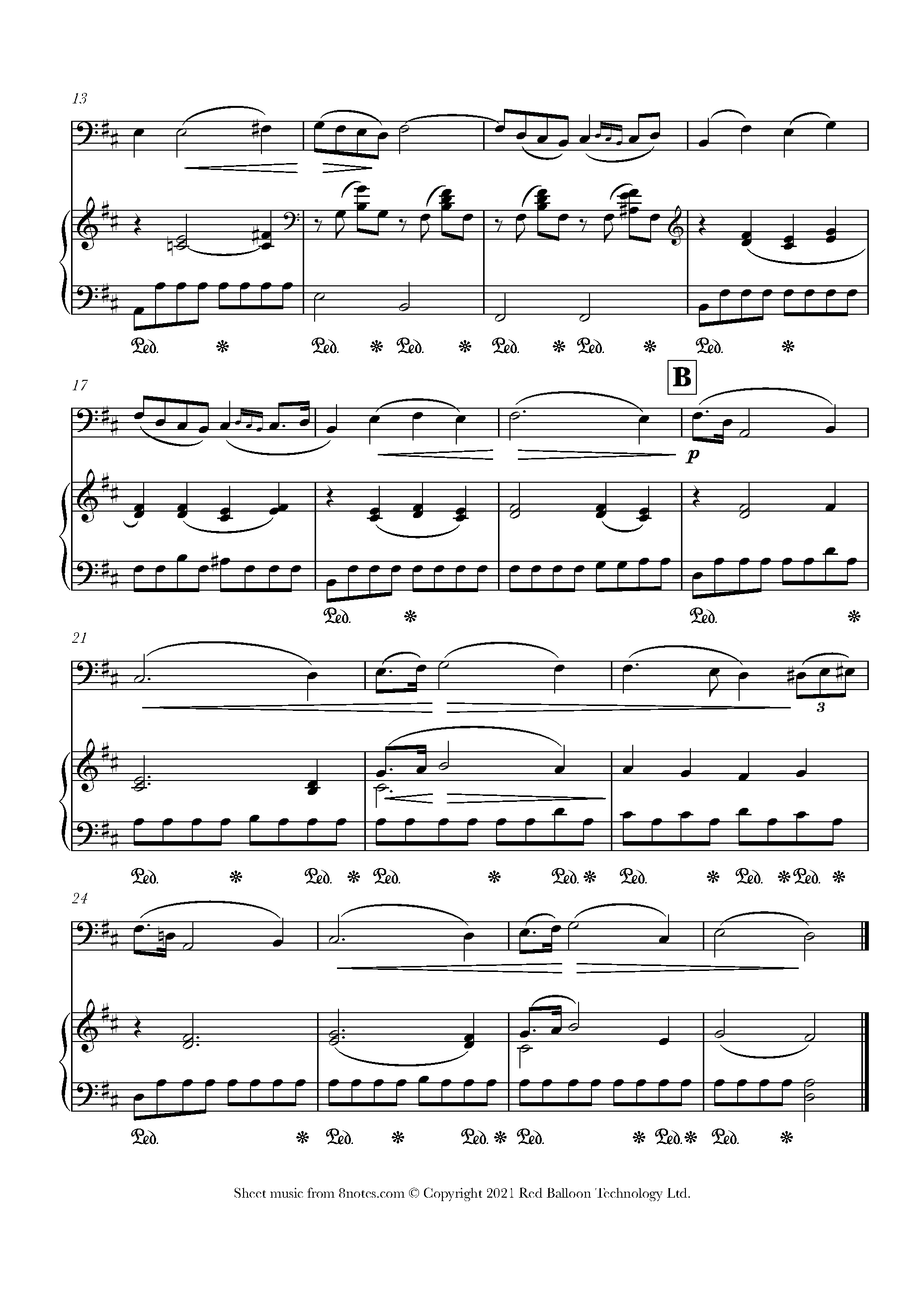 Chopin - Prelude Op. 28 No. 15 'Raindrop' Sheet music for Double Bass ...